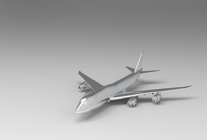 Silver Boeing aircraft 3D model 3D printable | CGTrader
