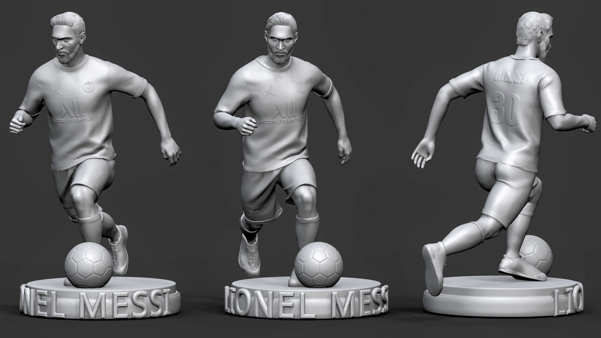 Messi 3D Printable 3S free 3D model 3D printable | CGTrader