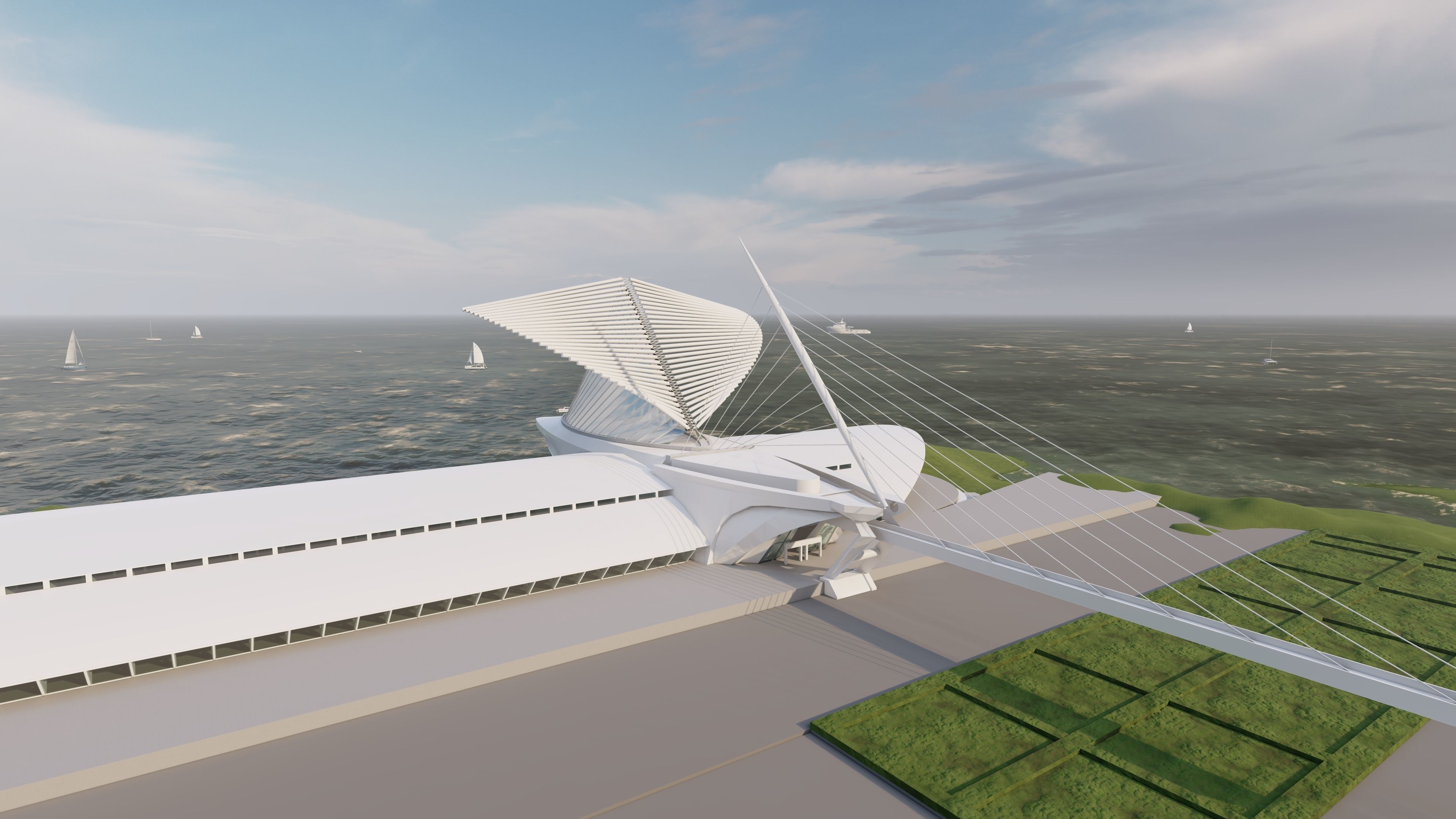 Milwaukee Art Museum model Revit 2021 and render by Lumion 11 3D model ...