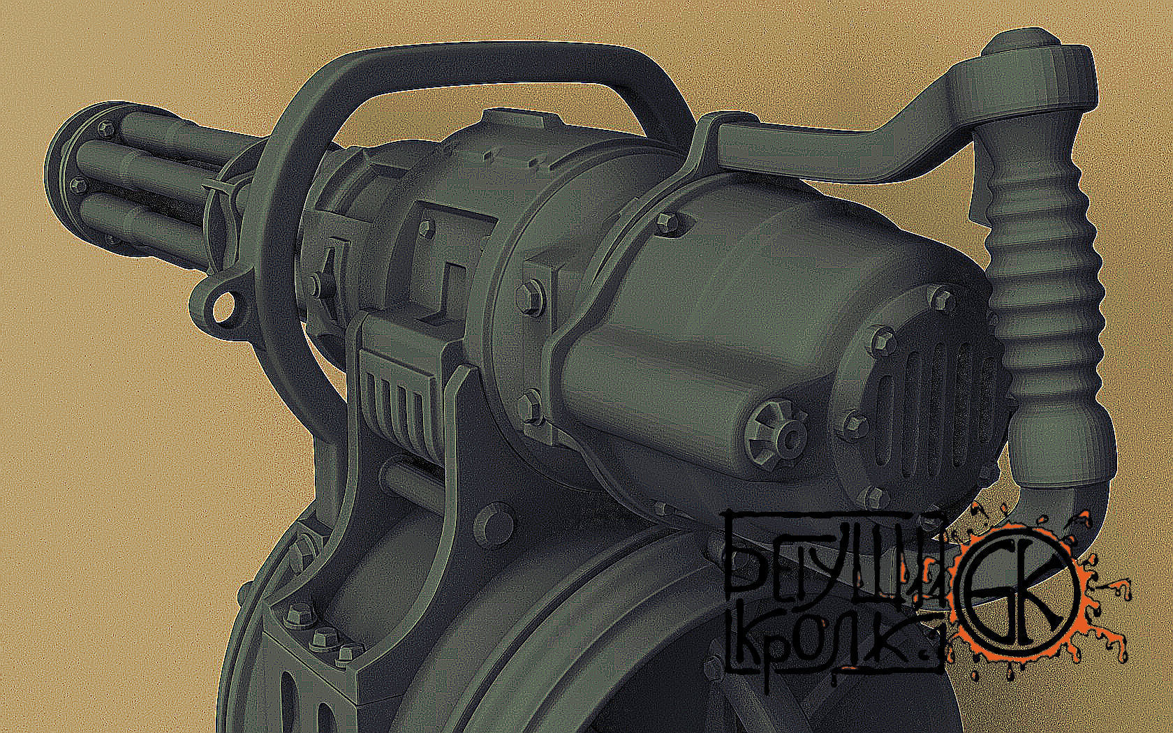 Minigun from the game Fallout 4 Part 4 Scale 1 and 2 3D model 3D ...