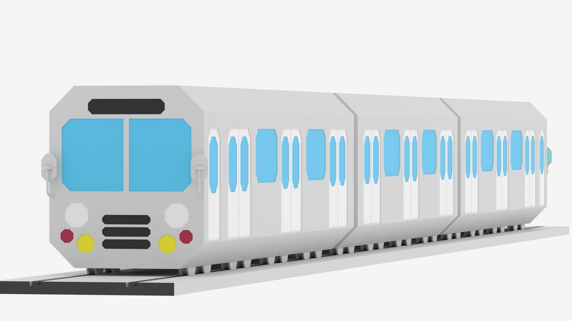3D model Cartoon Metro Subway Train VR / AR / low-poly | CGTrader