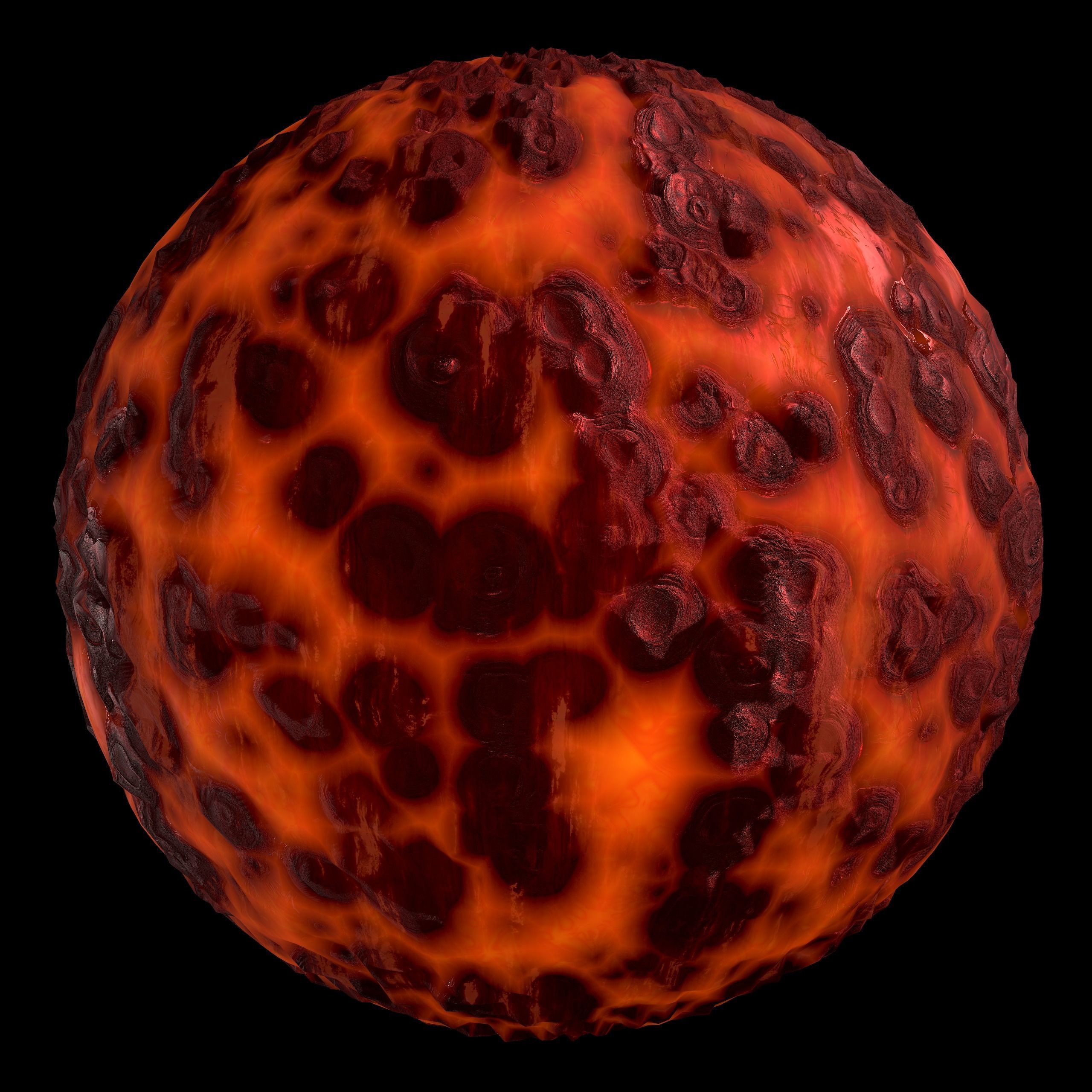 Obsidian Rock Lava Ground Terrain Red Material PBR Texture Texture ...