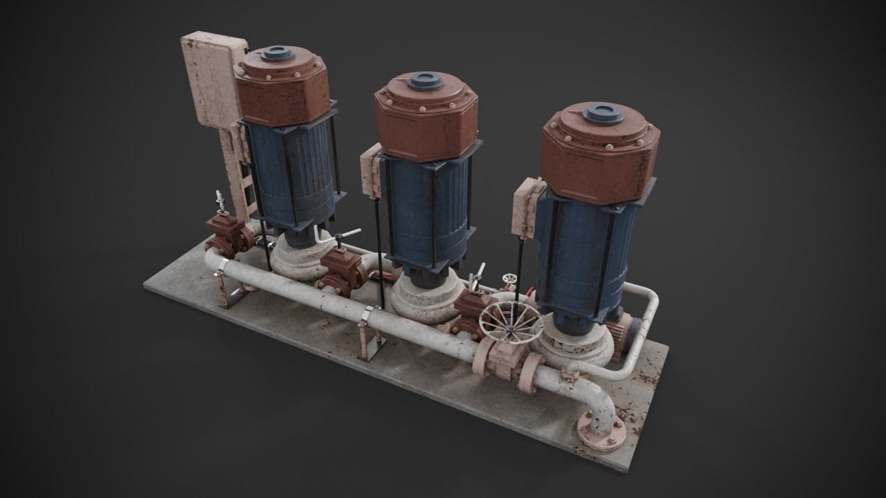 Industrial pump station 3D model | CGTrader