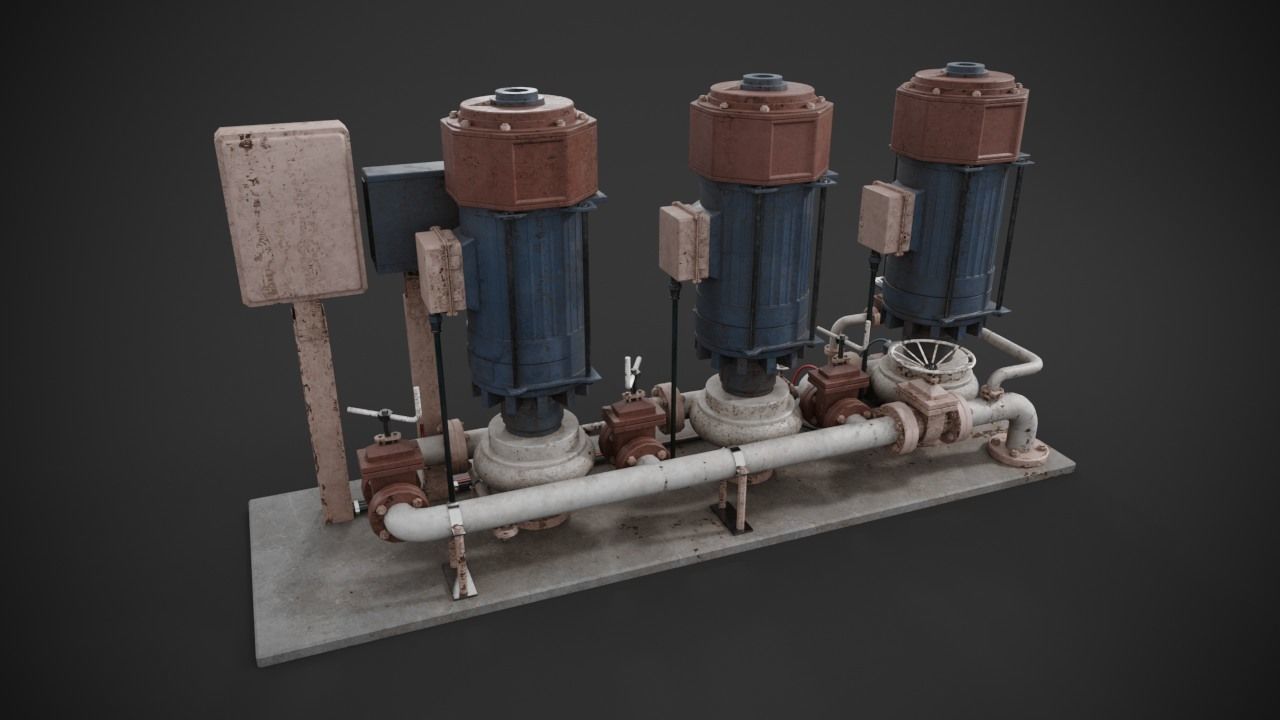 Industrial pump station 3D model | CGTrader