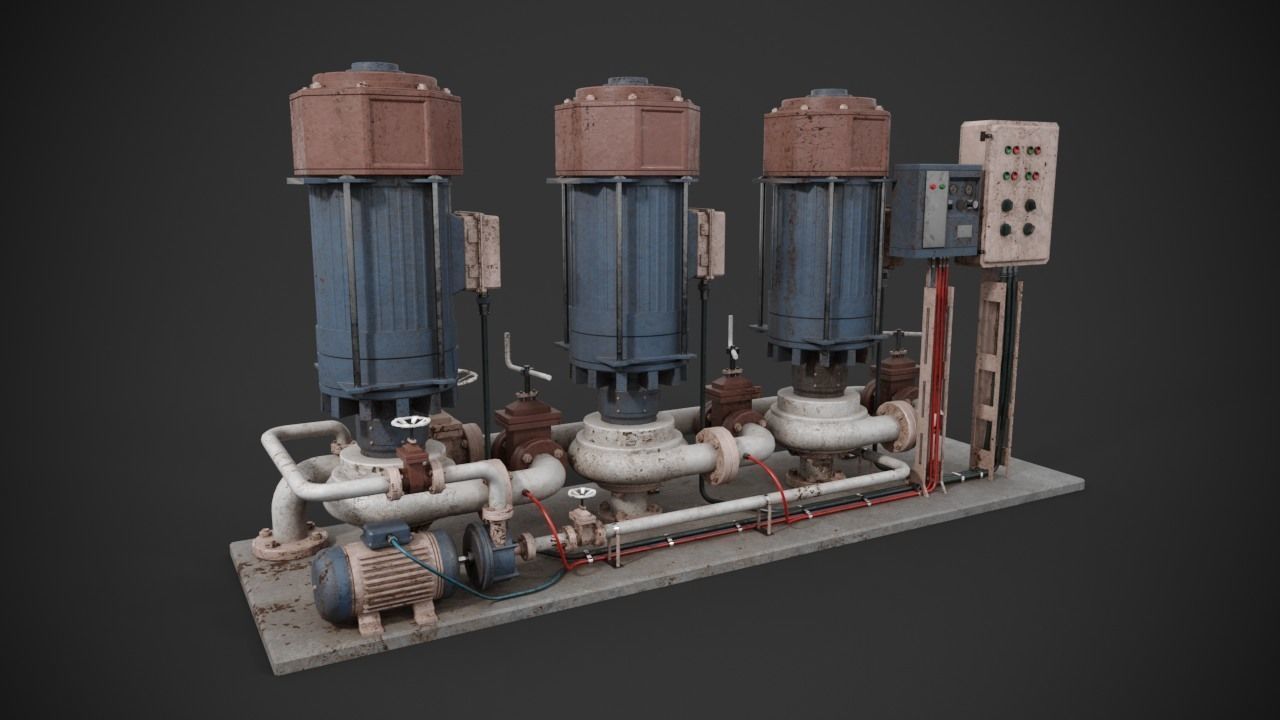 Industrial pump station 3D model | CGTrader