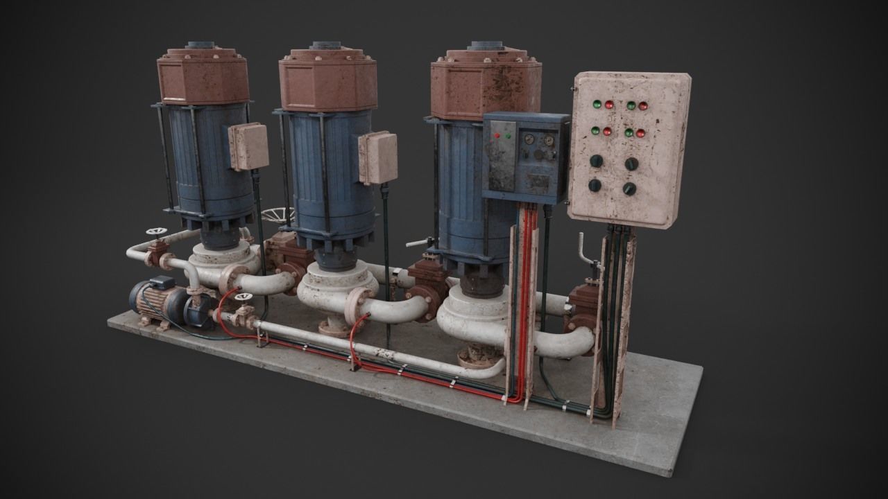 Industrial pump station 3D model | CGTrader