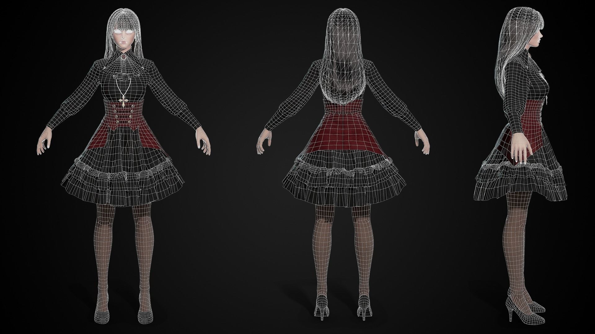 3D model Vampire Girl - Game Ready VR / AR / low-poly rigged | CGTrader