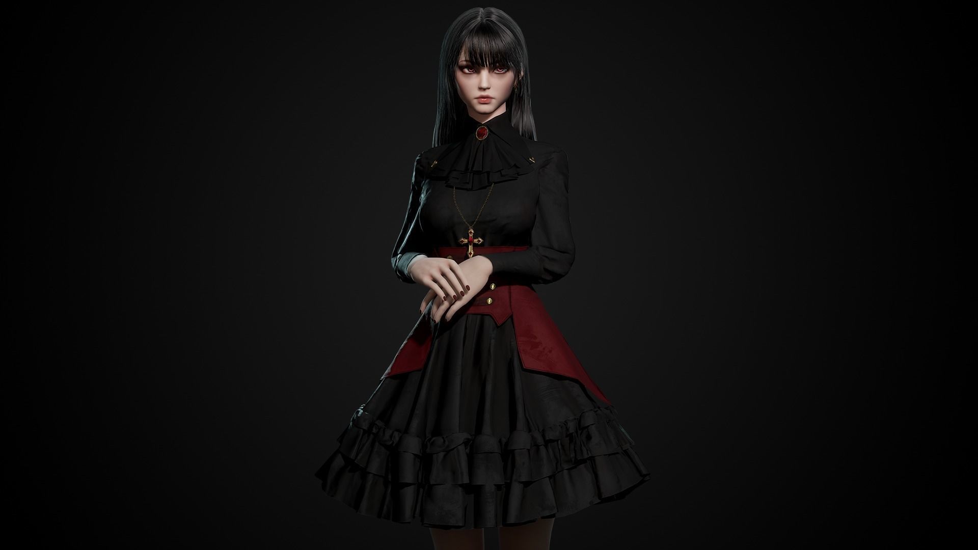 3D model Vampire Girl - Game Ready VR / AR / low-poly rigged | CGTrader