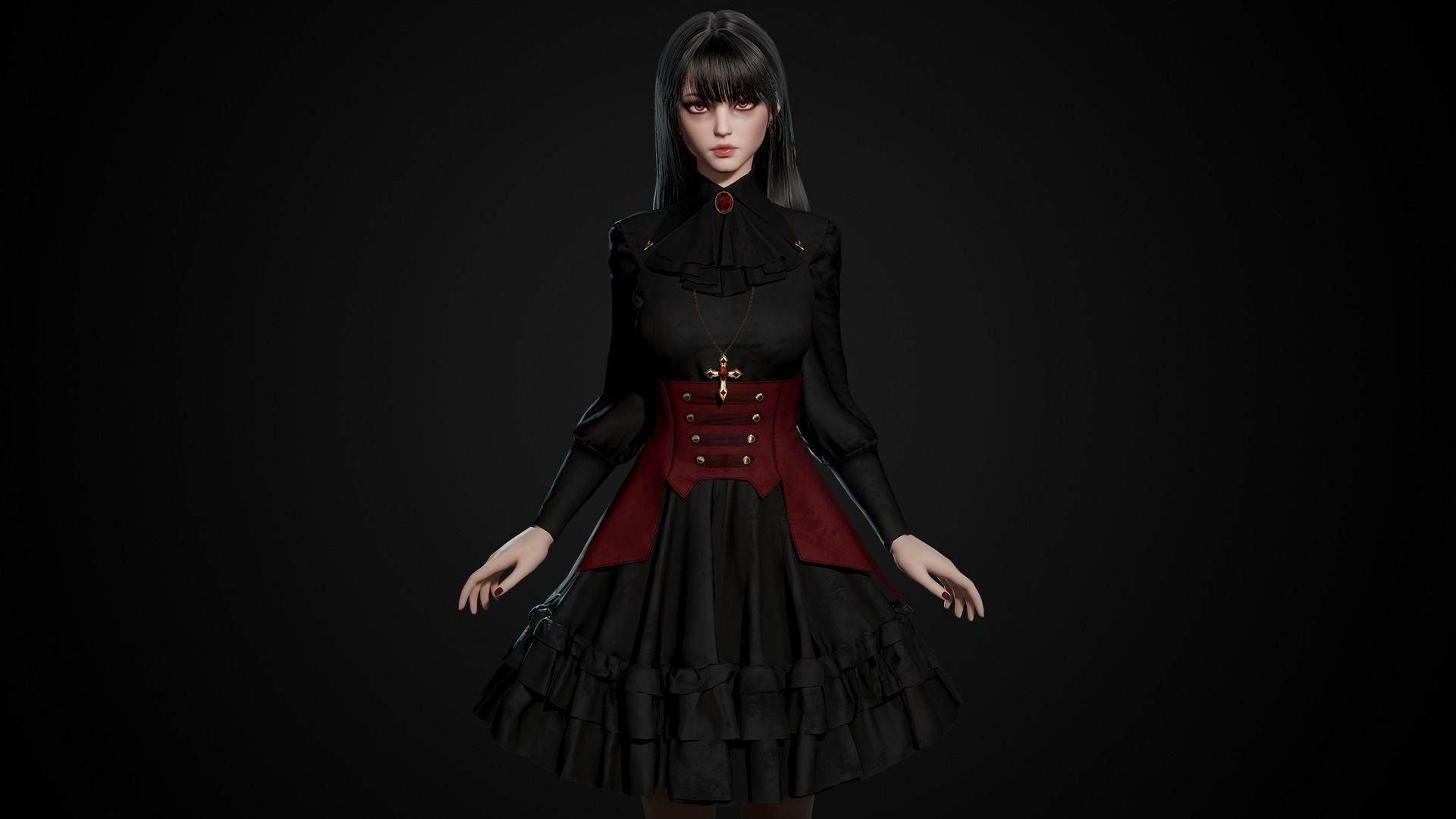3D model Vampire Girl - Game Ready VR / AR / low-poly rigged | CGTrader
