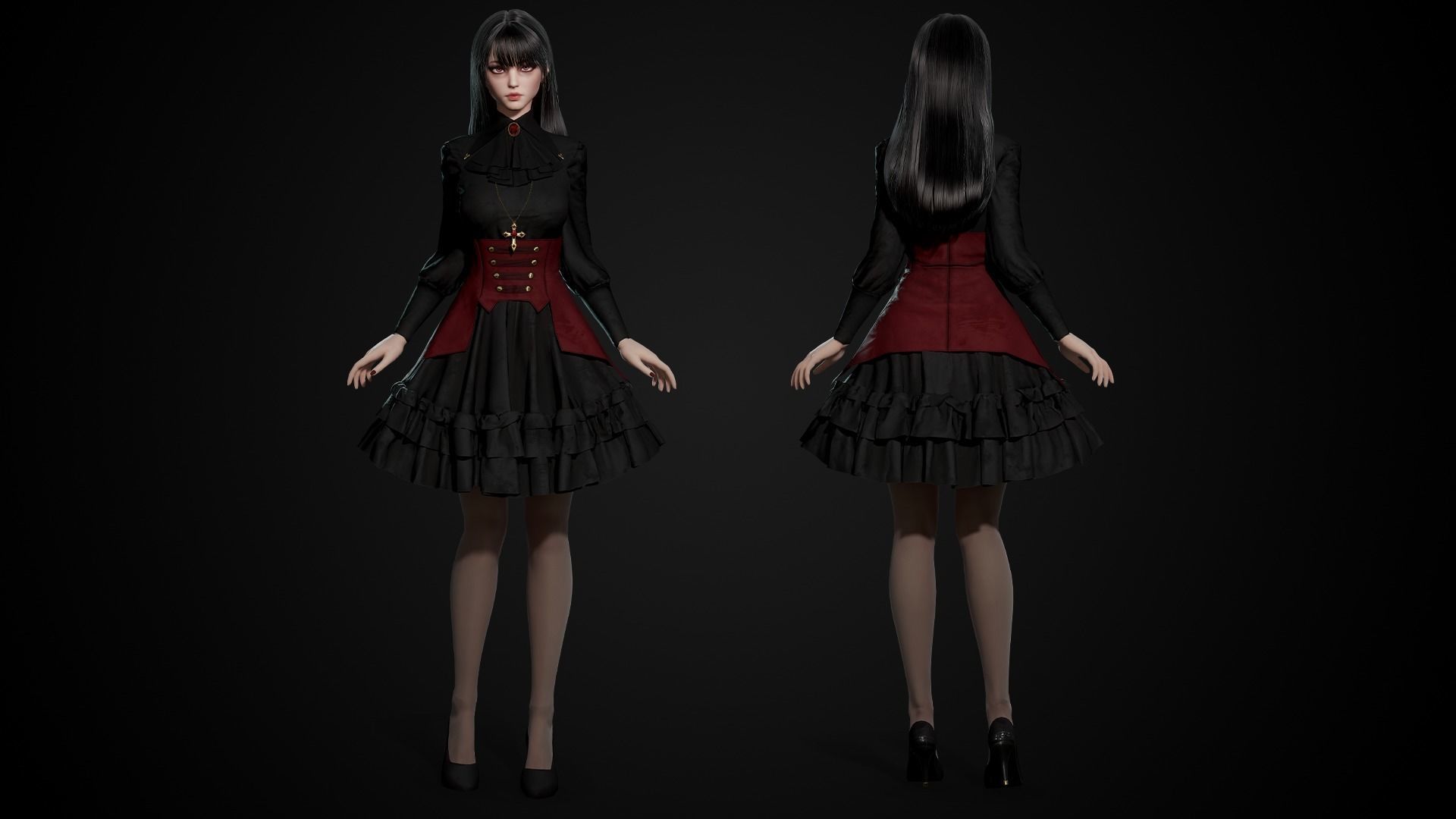 3D model Vampire Girl - Game Ready VR / AR / low-poly rigged | CGTrader