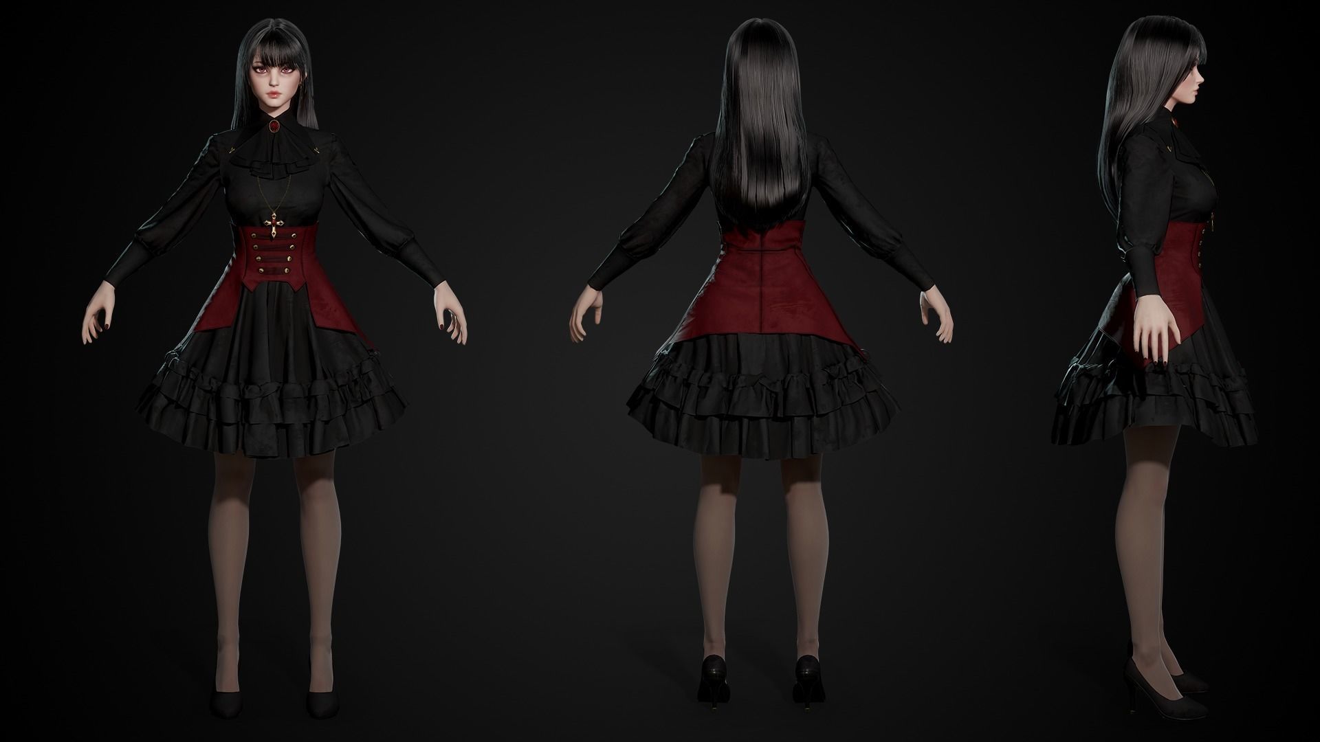 3D model Vampire Girl - Game Ready VR / AR / low-poly rigged | CGTrader
