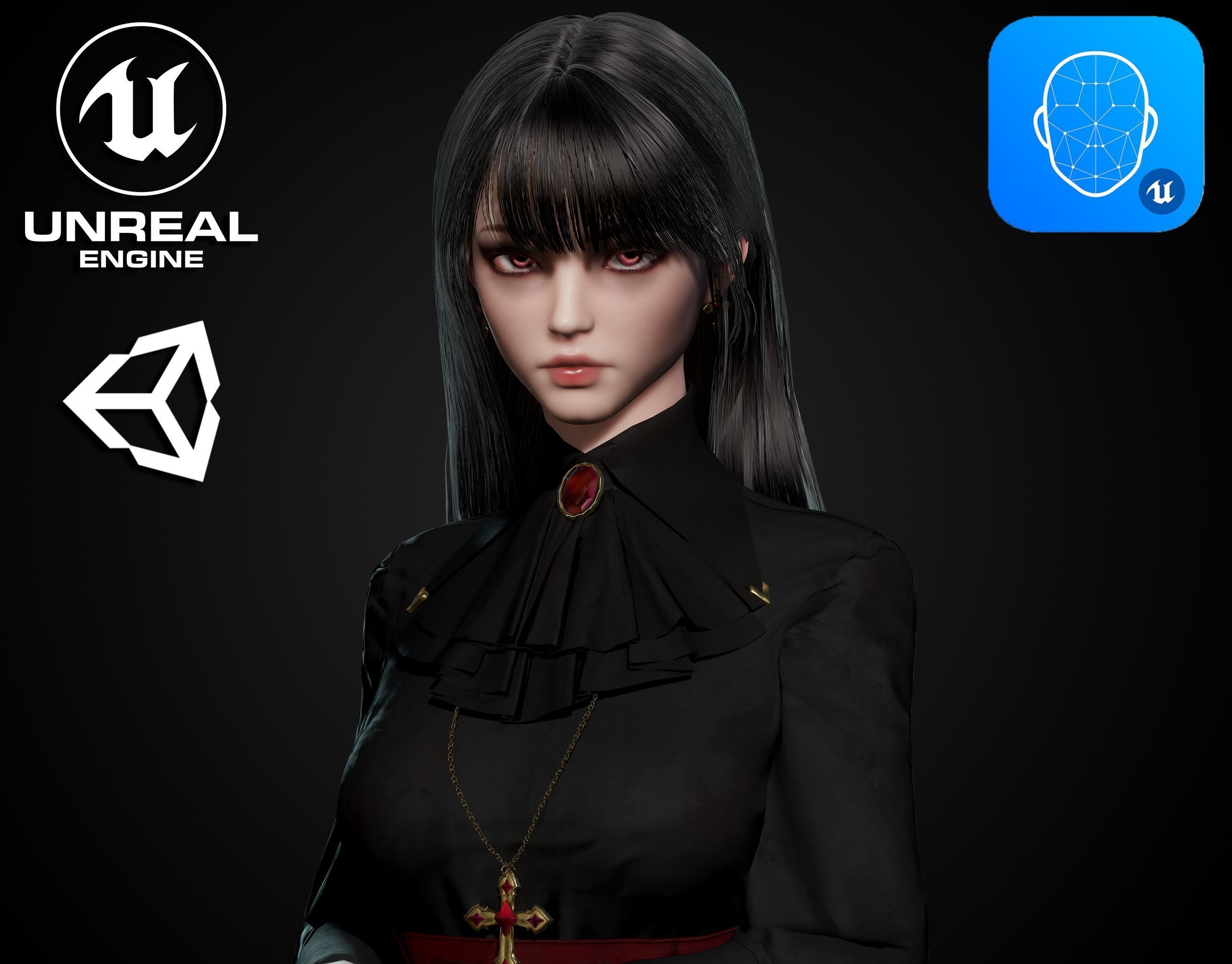3D model Vampire Girl - Game Ready VR / AR / low-poly rigged | CGTrader
