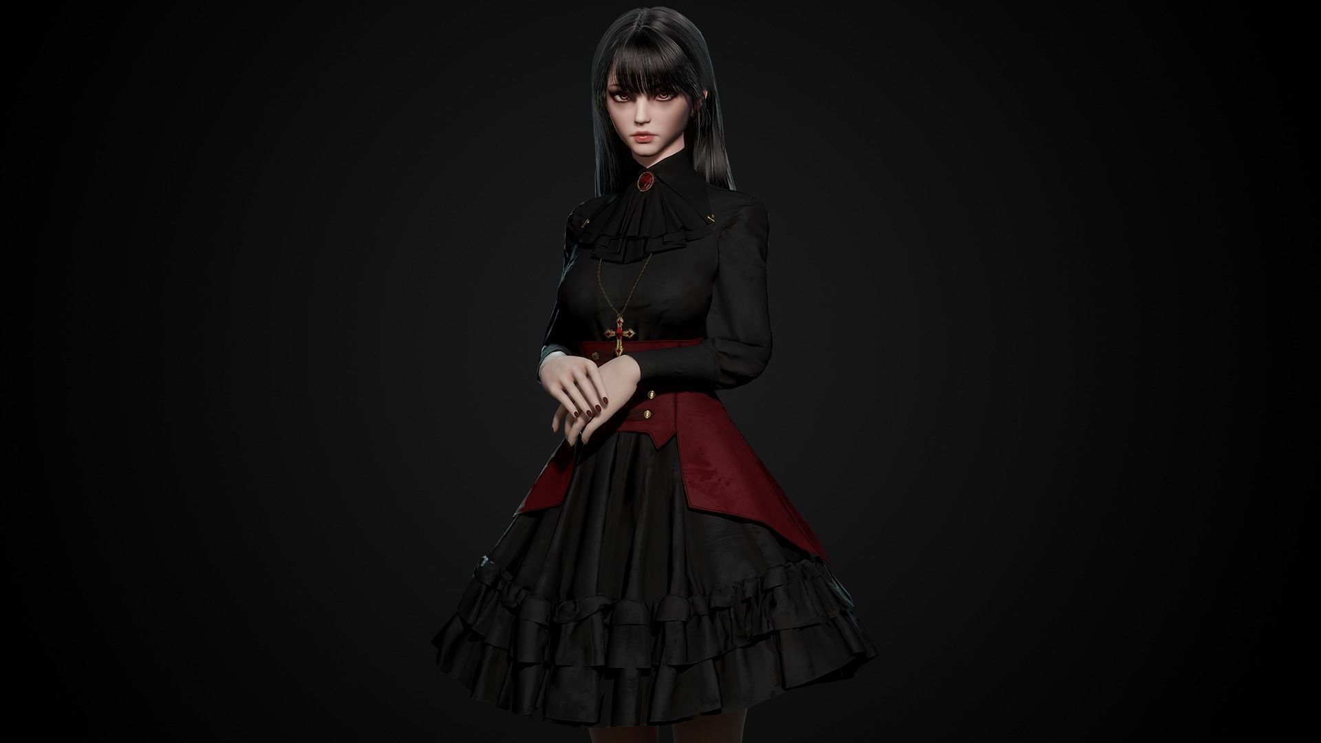 3D model Vampire Girl - Game Ready VR / AR / low-poly rigged | CGTrader