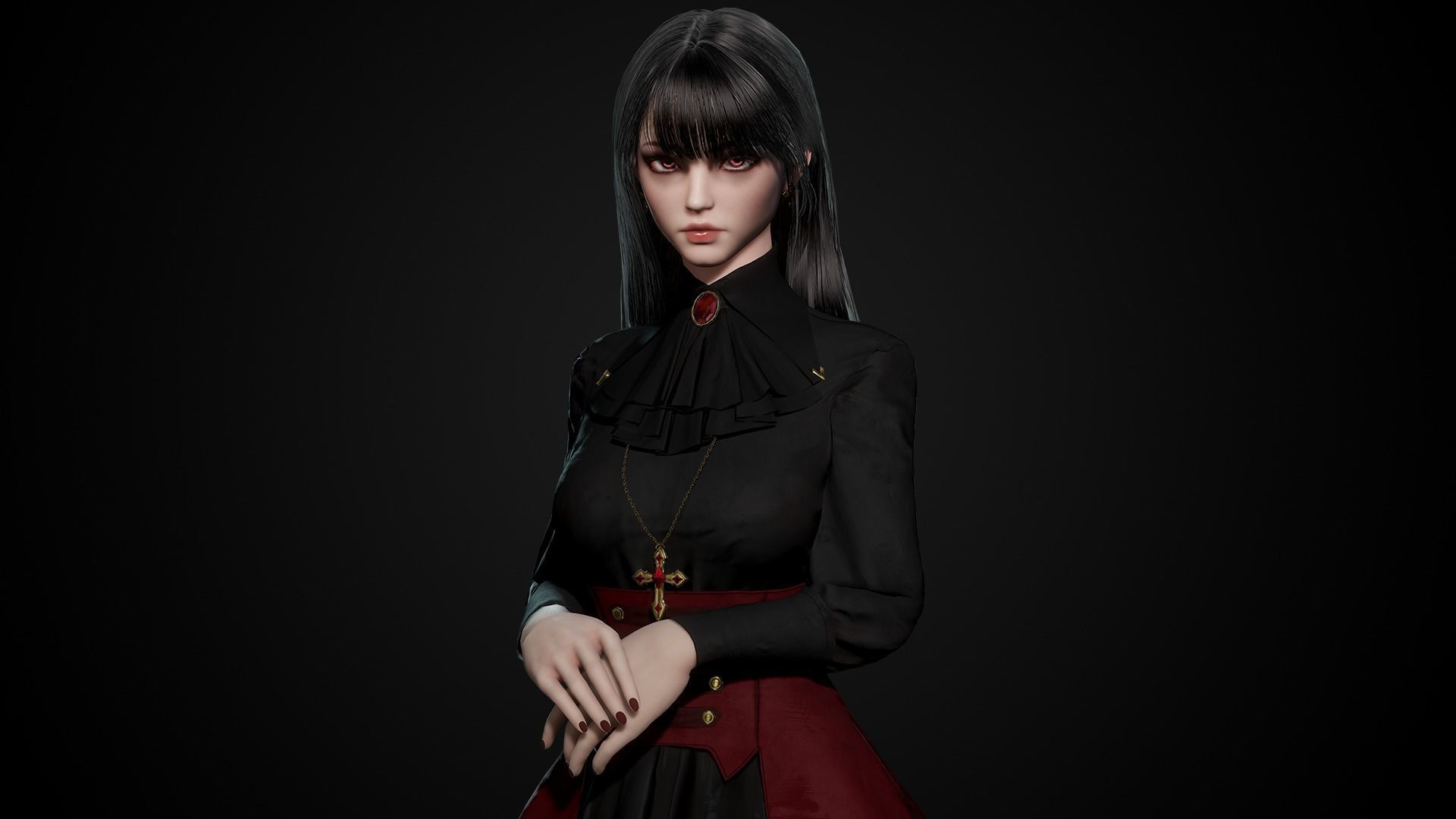 3D model Vampire Girl - Game Ready VR / AR / low-poly rigged | CGTrader
