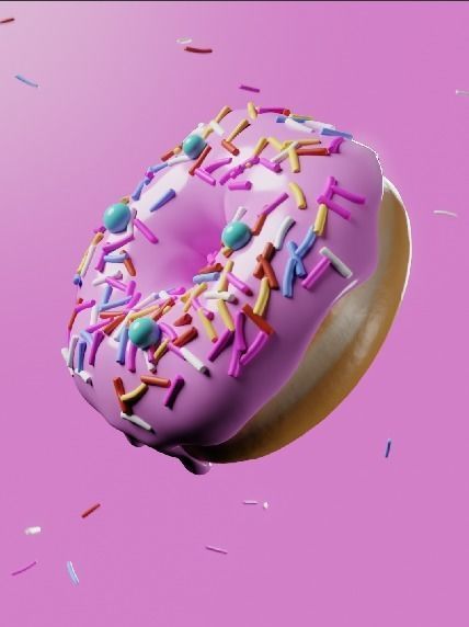 Realistic Donut with Raining Sprinkles and Textures 3D model animated ...