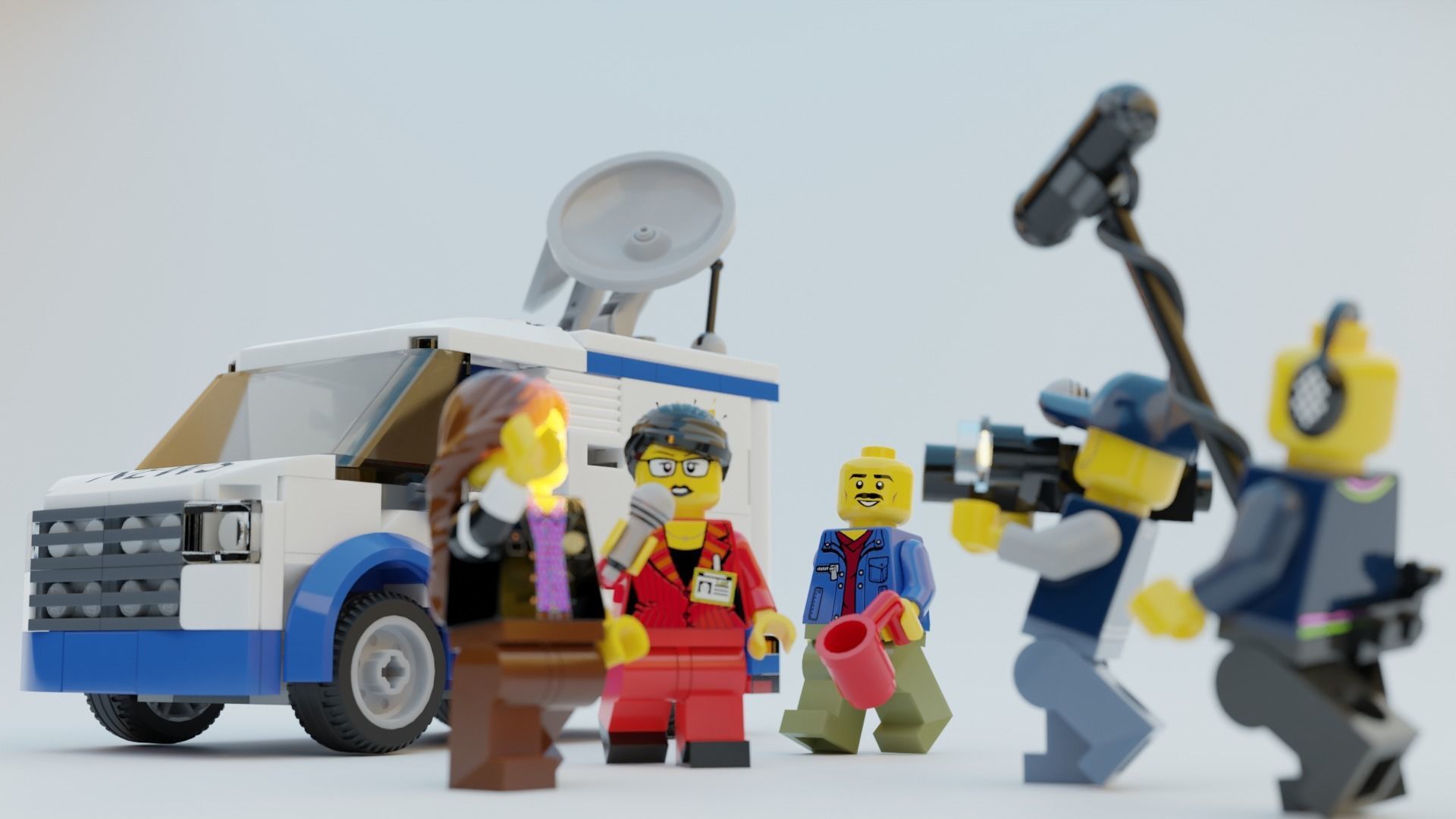 Lego crew reporters 3D model rigged | CGTrader