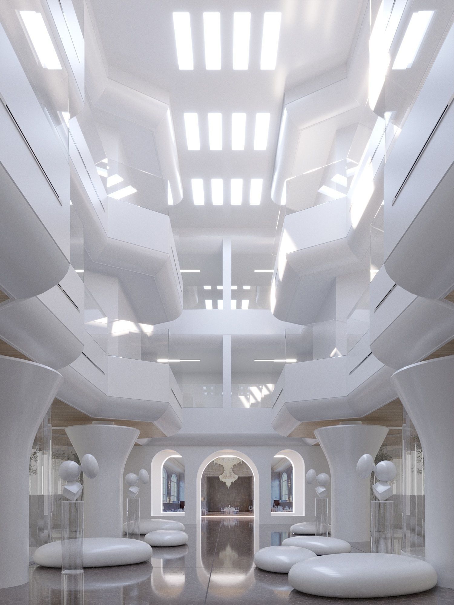 Futuristic Shopping Center 3D model | CGTrader