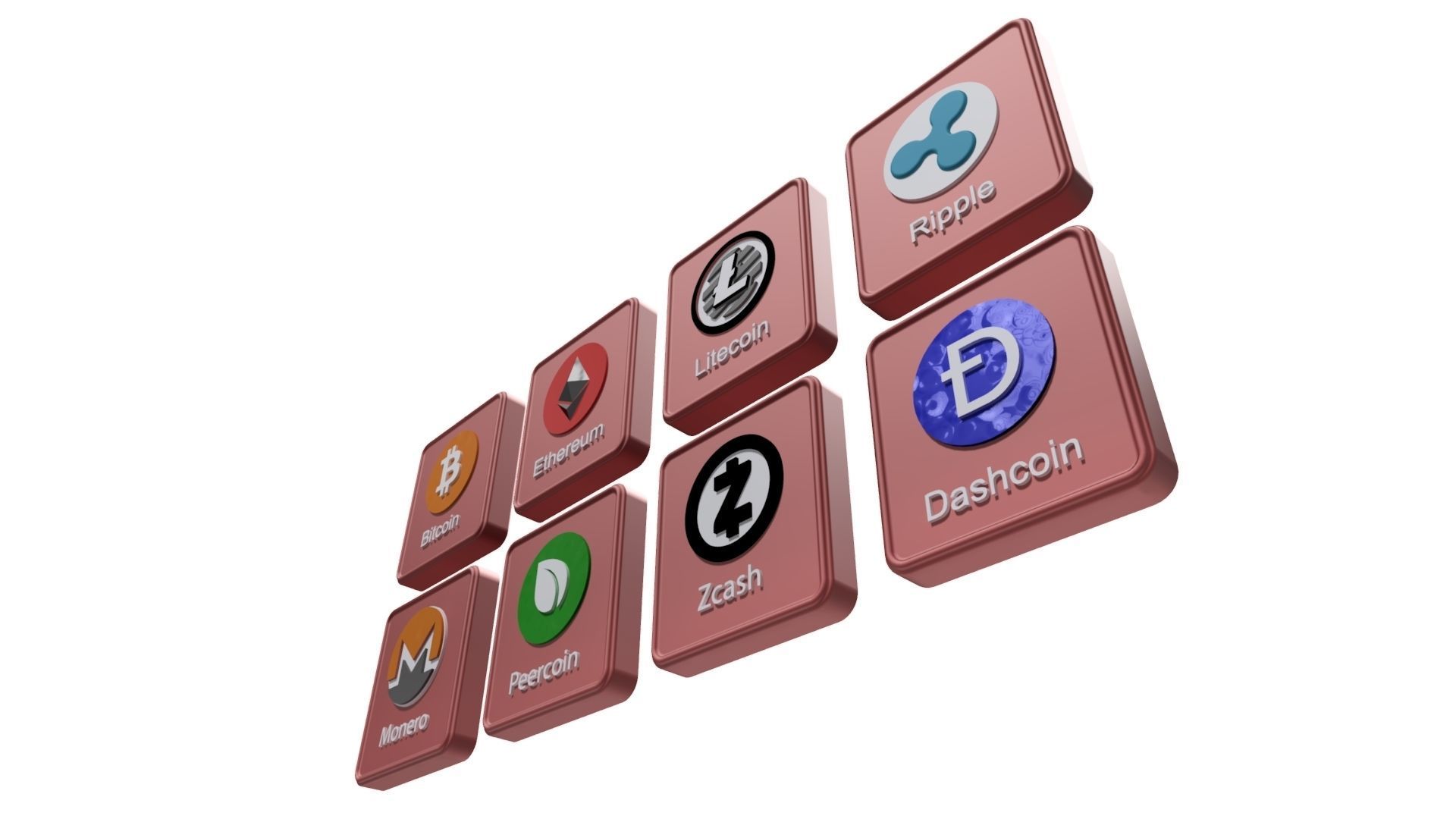 Decorative coin logo set 3D model 3D printable | CGTrader