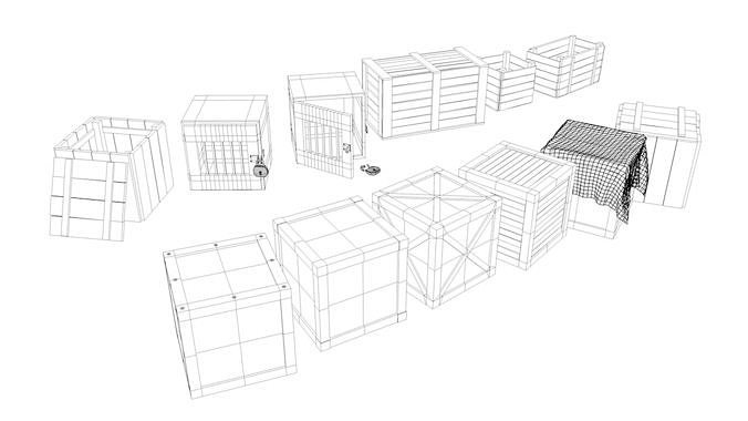 Boxes different free 3D model | CGTrader