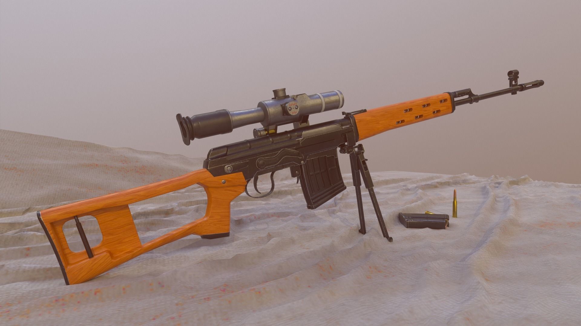 3D model SVD Sniper Rifle Dragunov VR / AR / low-poly | CGTrader