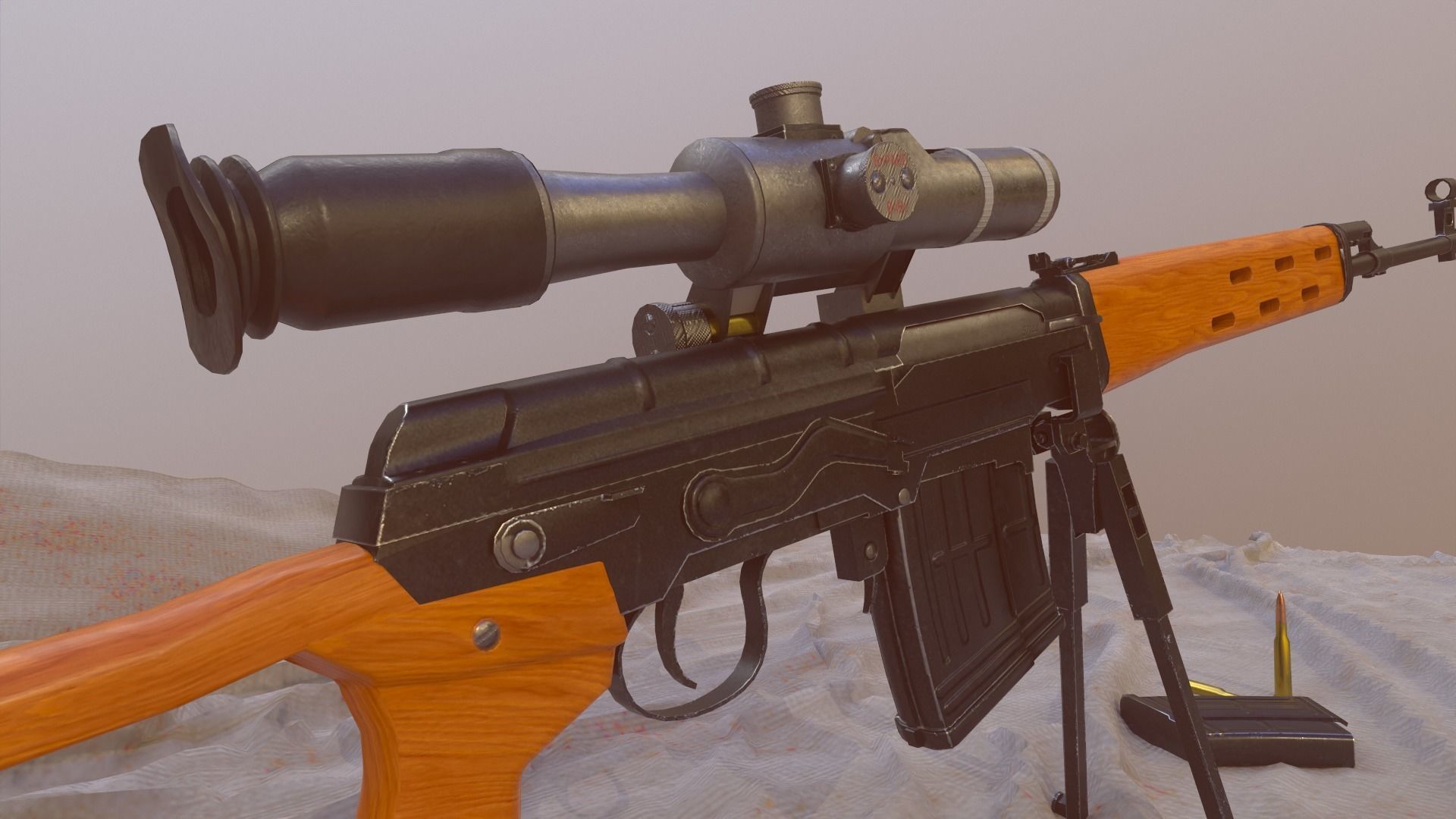 3D model SVD Sniper Rifle Dragunov VR / AR / low-poly | CGTrader