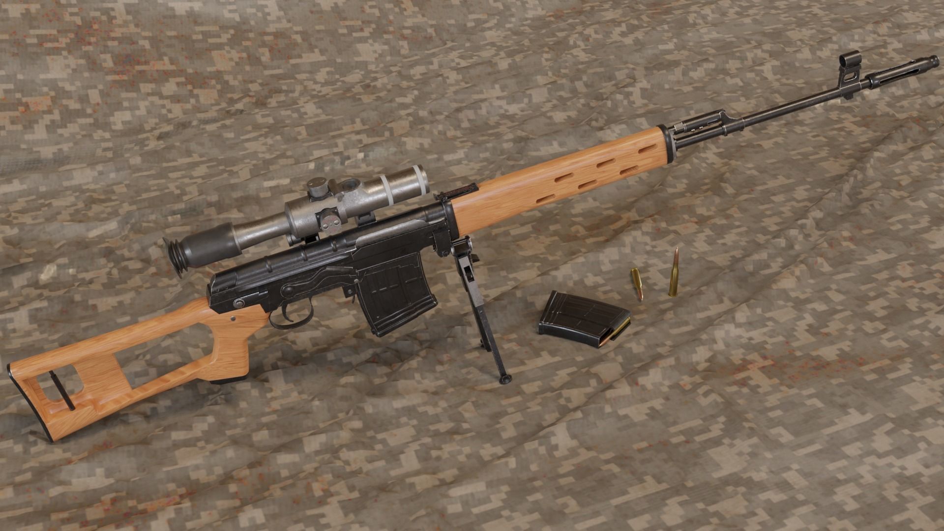 3D model SVD Sniper Rifle Dragunov VR / AR / low-poly | CGTrader