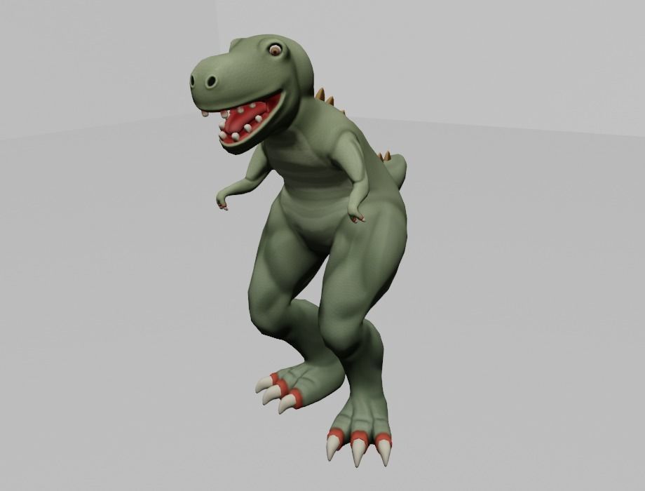3D model Timesplitters Dinosaur rigged Low-poly 3D model VR / AR / low ...