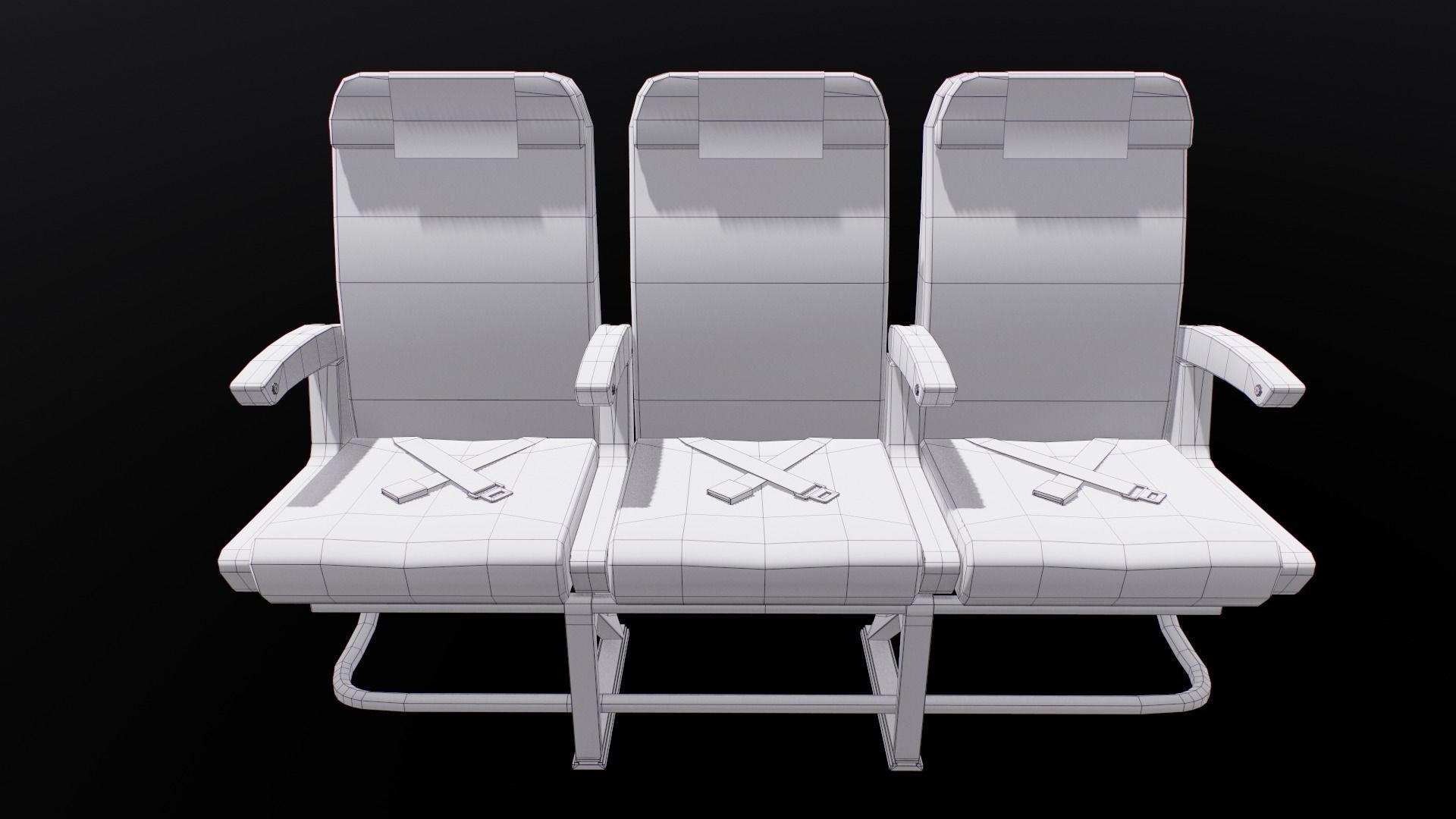 3D model Airplane Economy Seats VR / AR / low-poly | CGTrader