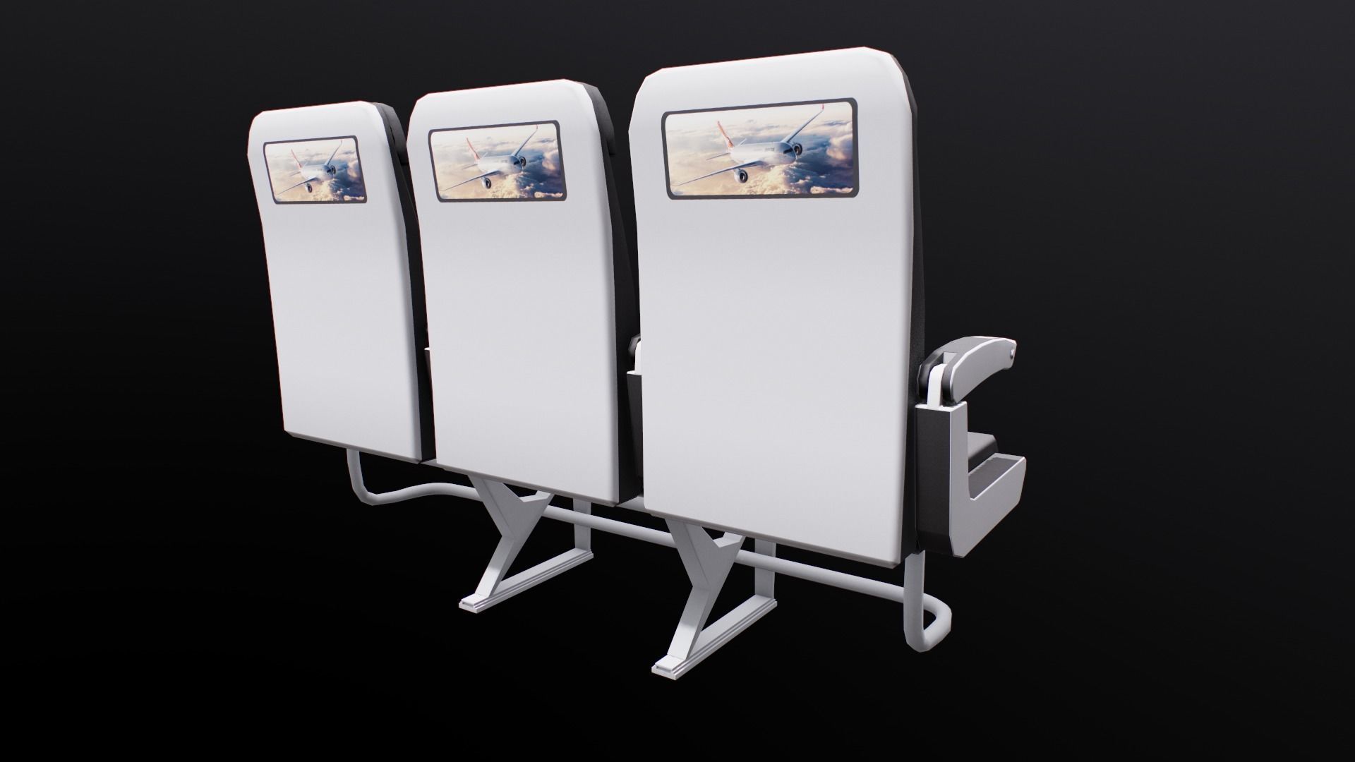 3D model Airplane Economy Seats VR / AR / low-poly | CGTrader