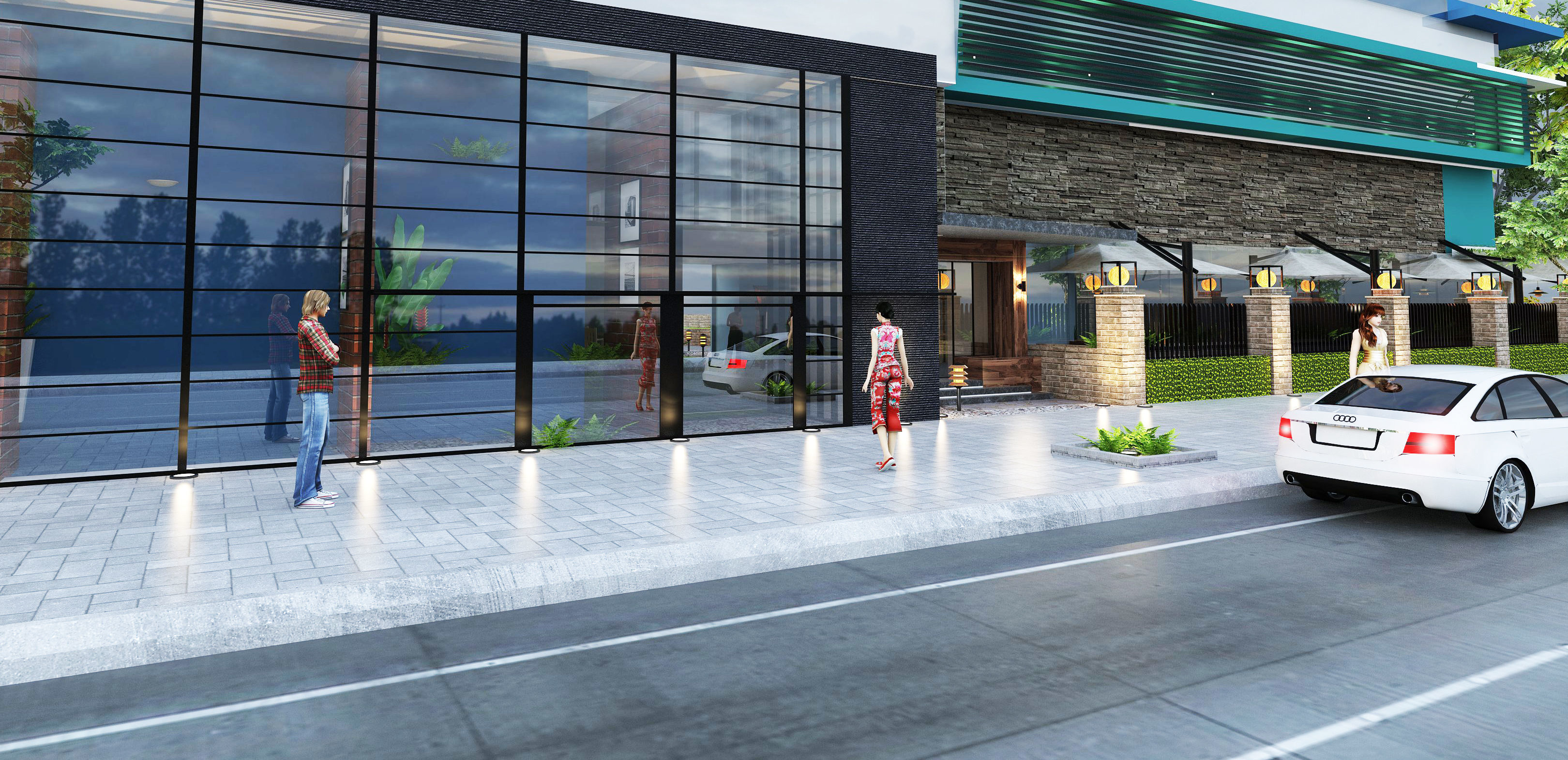 exterior shop mall 3D model animated | CGTrader