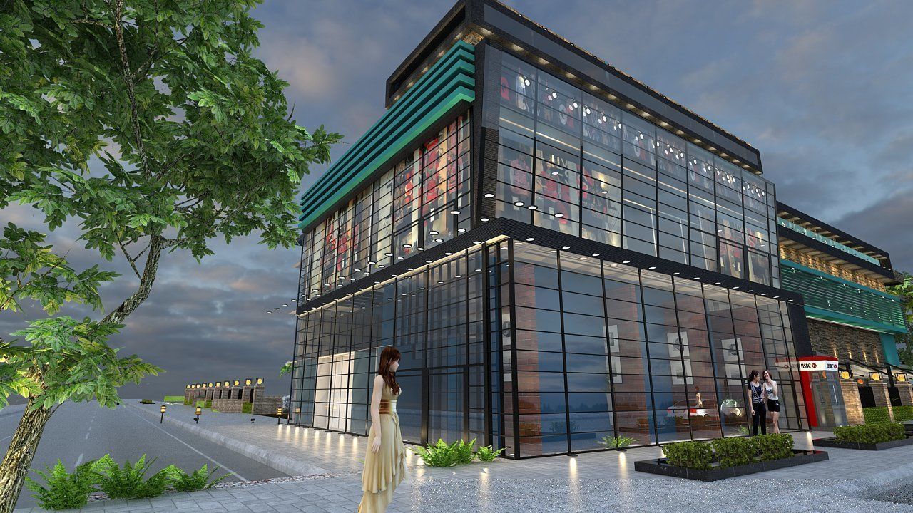 exterior shop mall 3D model animated | CGTrader