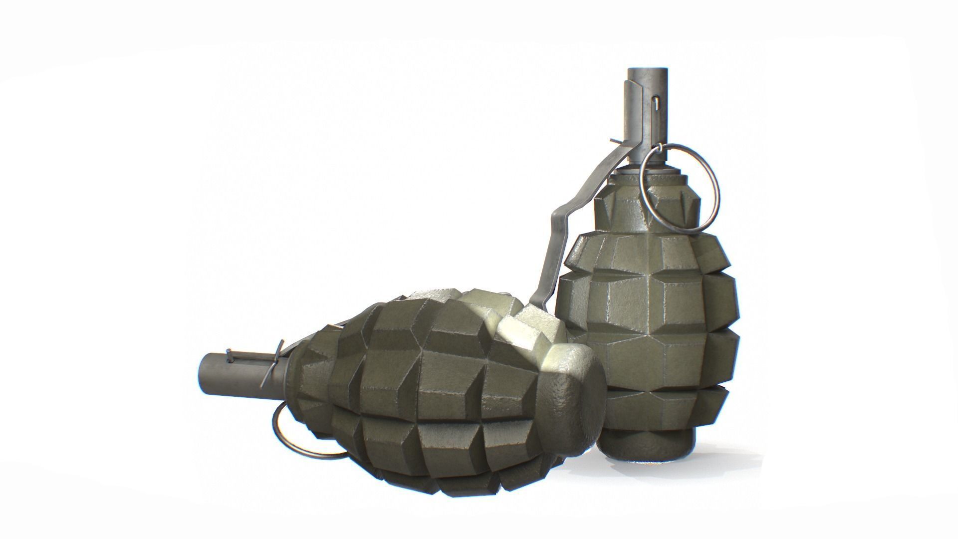 3D model F-1 WW2 Grenade dark VR / AR / low-poly | CGTrader