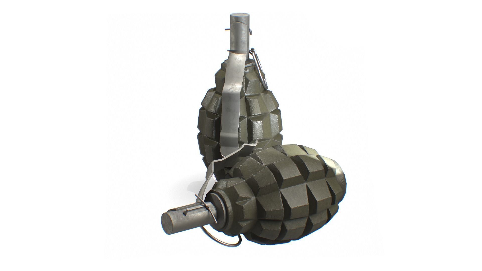 3D model F-1 WW2 Grenade dark VR / AR / low-poly | CGTrader