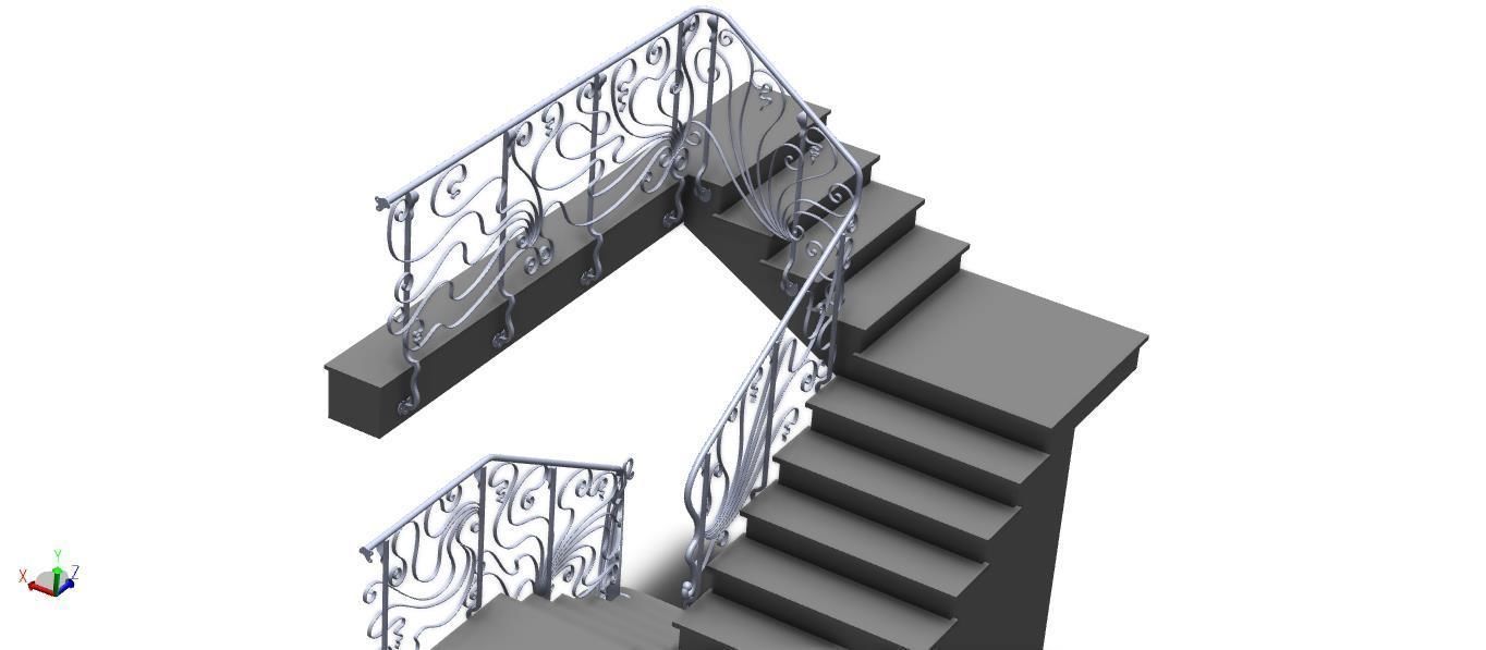 Handrail custom 3D model | CGTrader