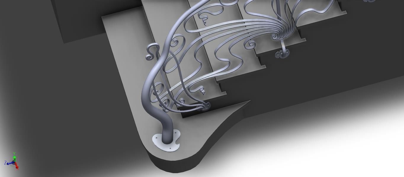 Handrail custom 3D model | CGTrader