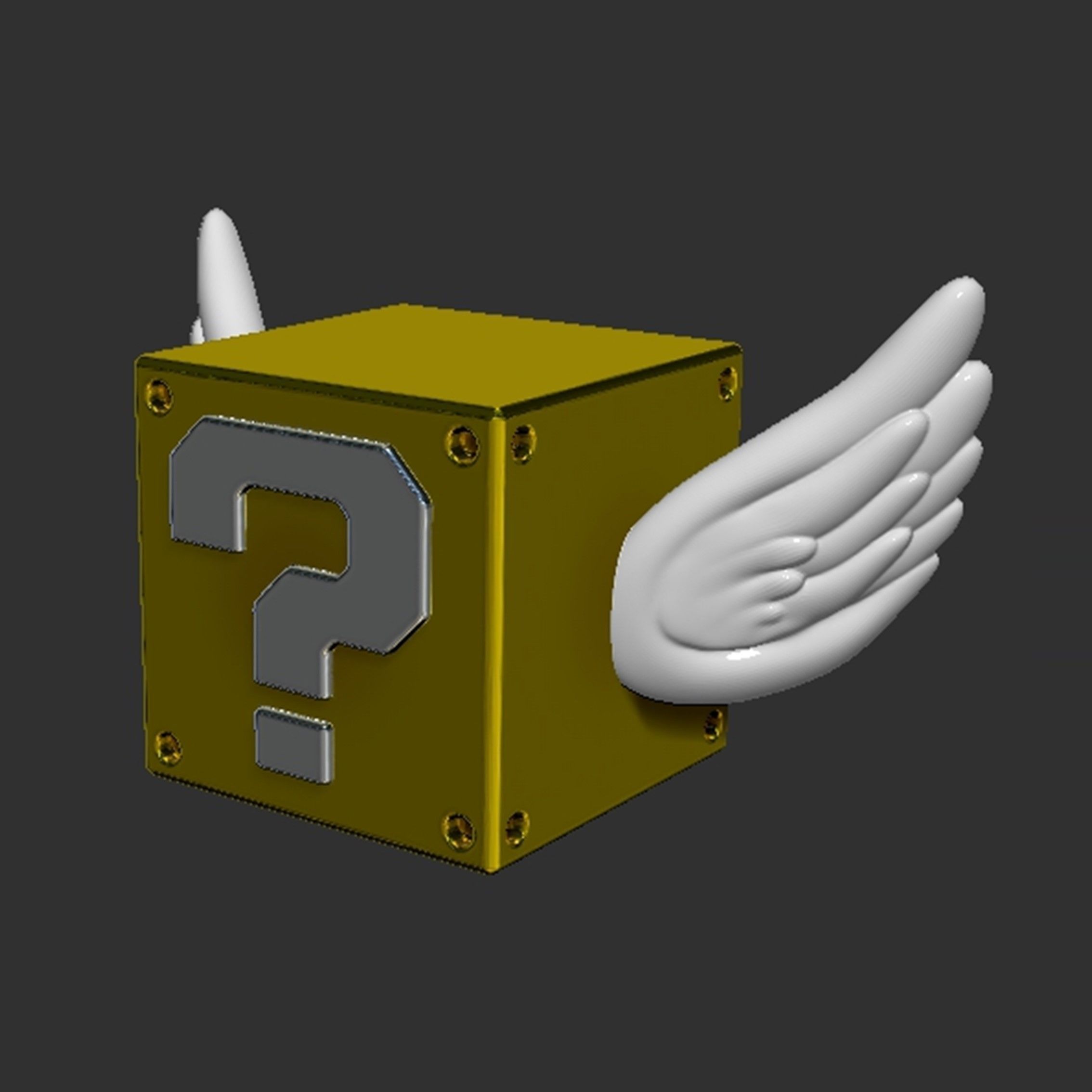 Flying Question Block 3D model 3D printable | CGTrader