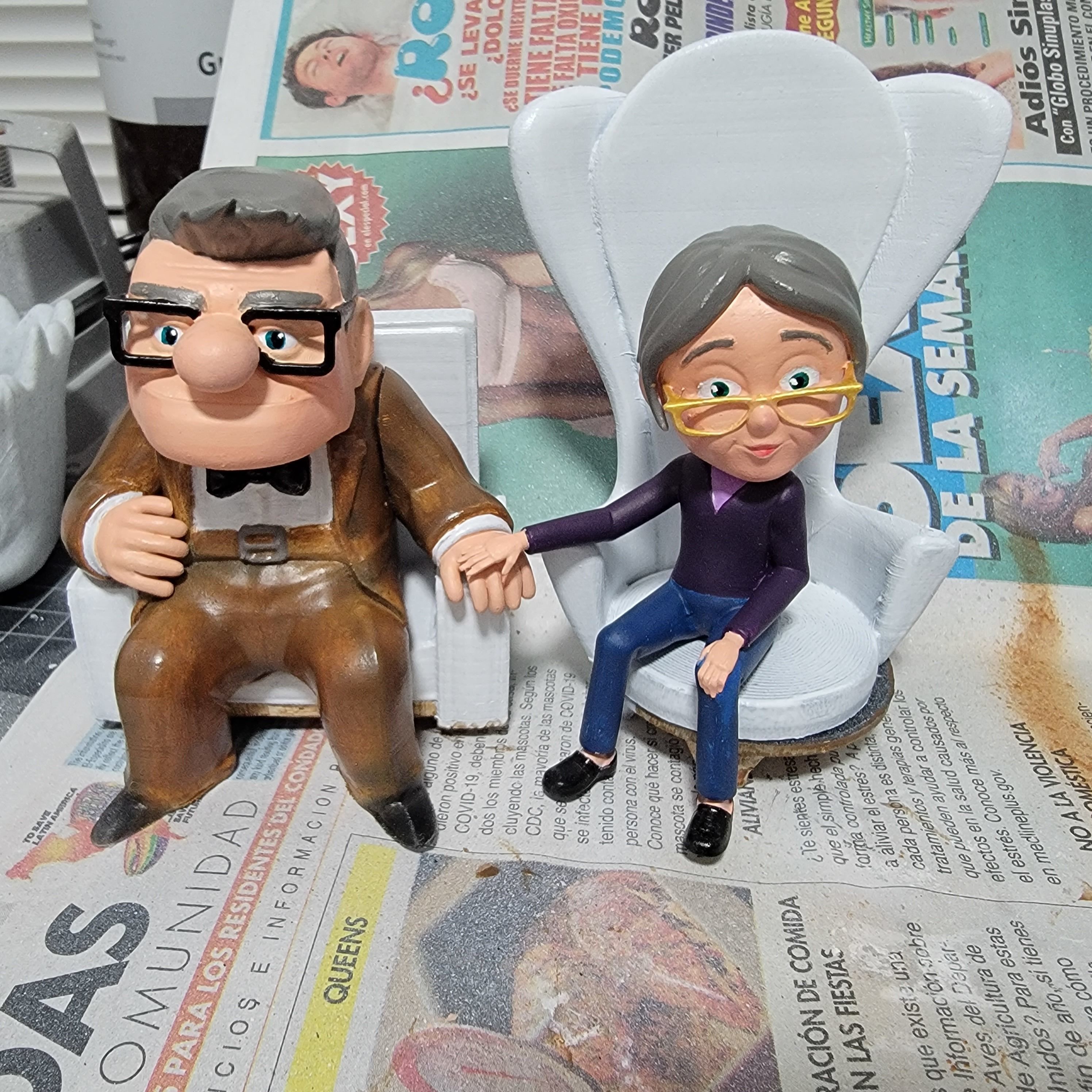 The old Ellie and Carl sit together - Topcake for wedding 3D model 3D ...