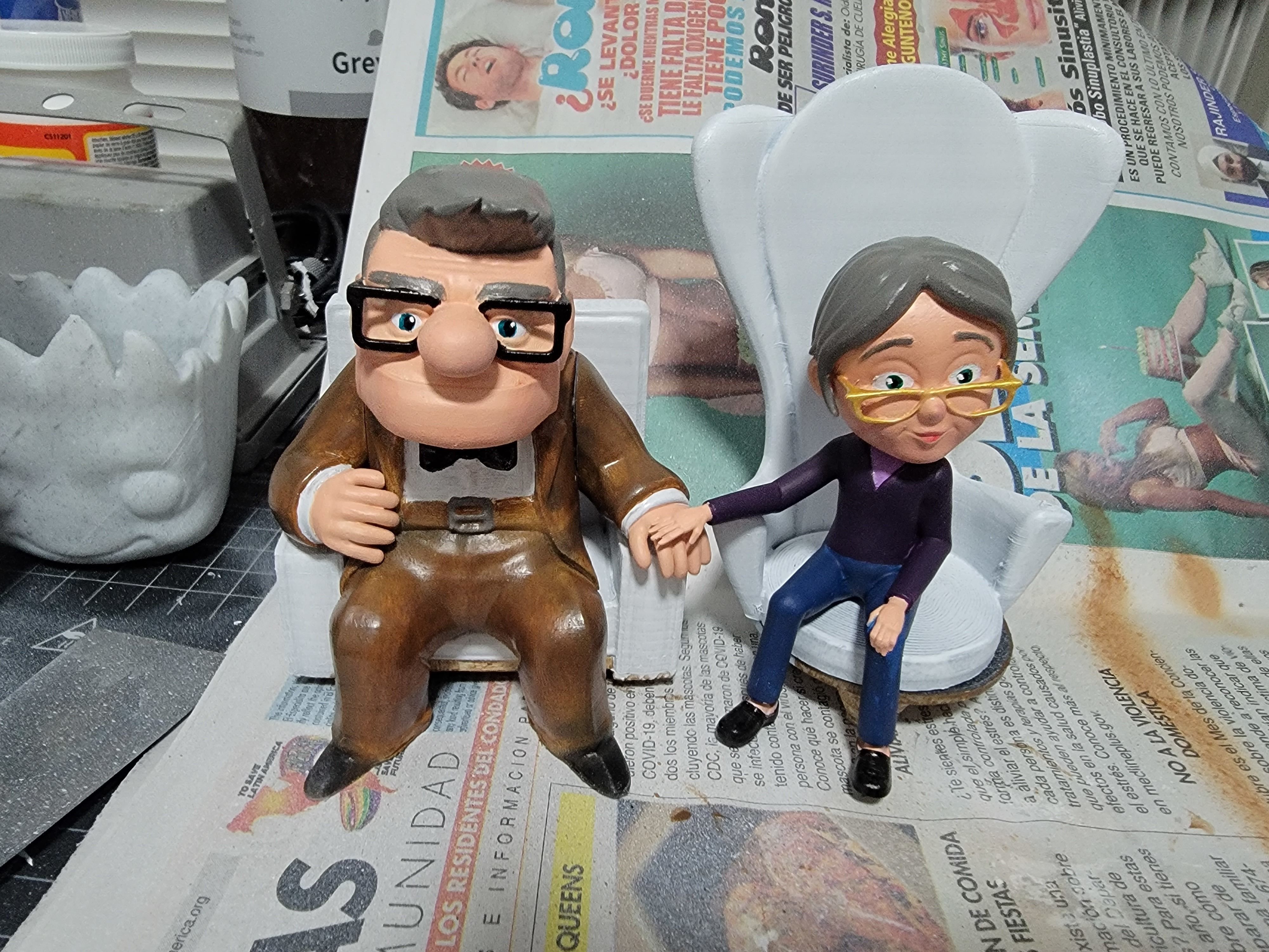 The old Ellie and Carl sit together - Topcake for wedding 3D model 3D ...