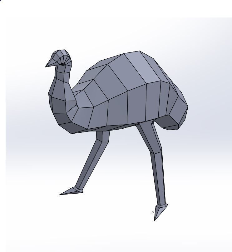 Emu Low Poly ostrich made from polygons 3D model | CGTrader