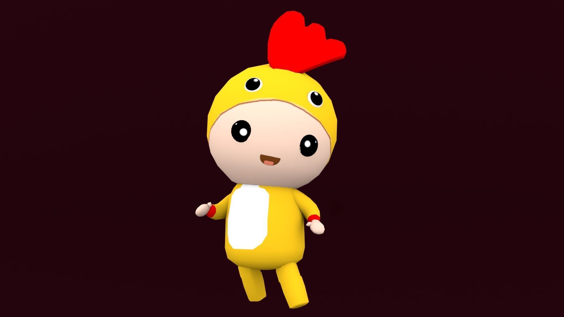 Chibi Chicken Animated For Games free VR / AR / low-poly 3D model ...