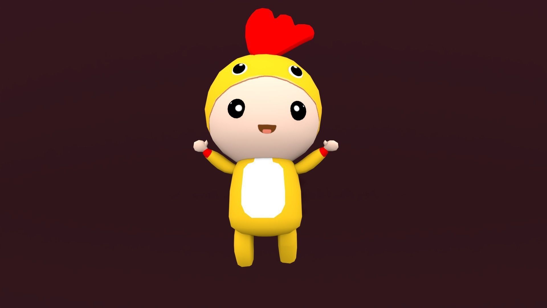 Chibi Chicken Animated For Games free VR / AR / low-poly 3D model ...