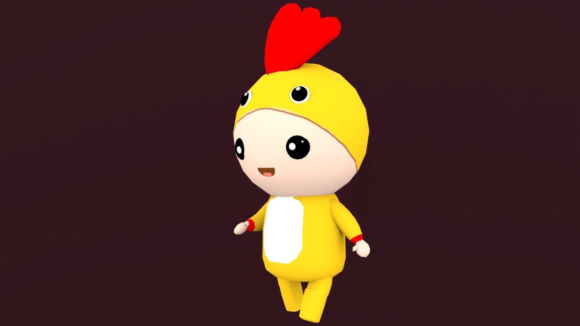 Chibi Chicken Animated For Games free VR / AR / low-poly 3D model ...
