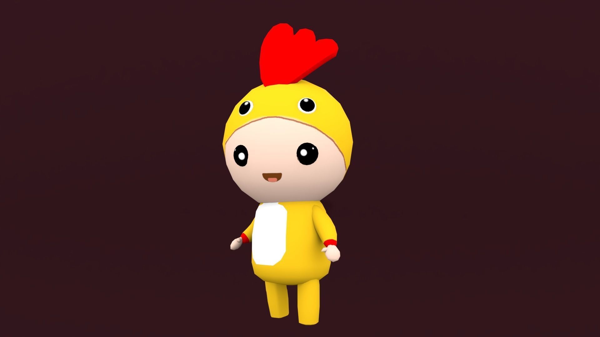 Chibi Chicken Animated For Games free VR / AR / low-poly 3D model ...