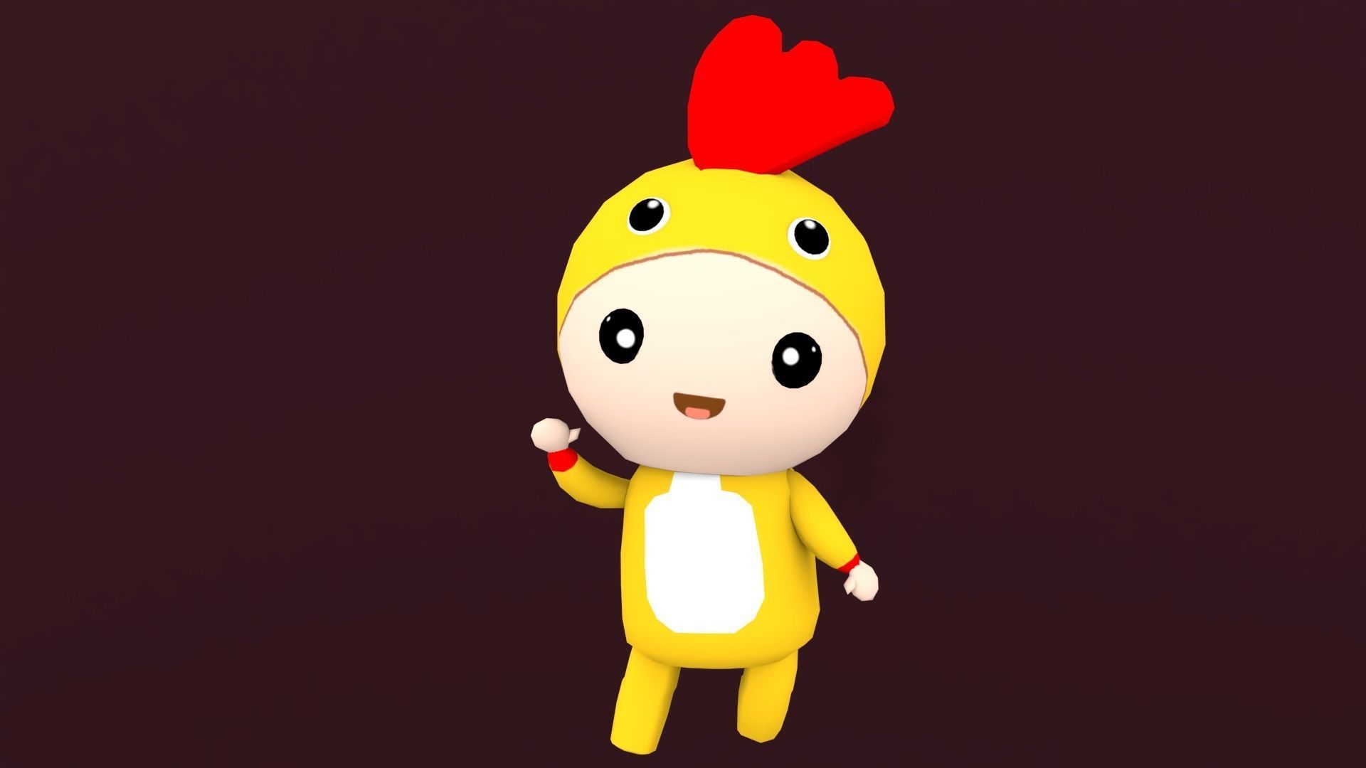 Chibi Chicken Animated For Games free VR / AR / low-poly 3D model ...
