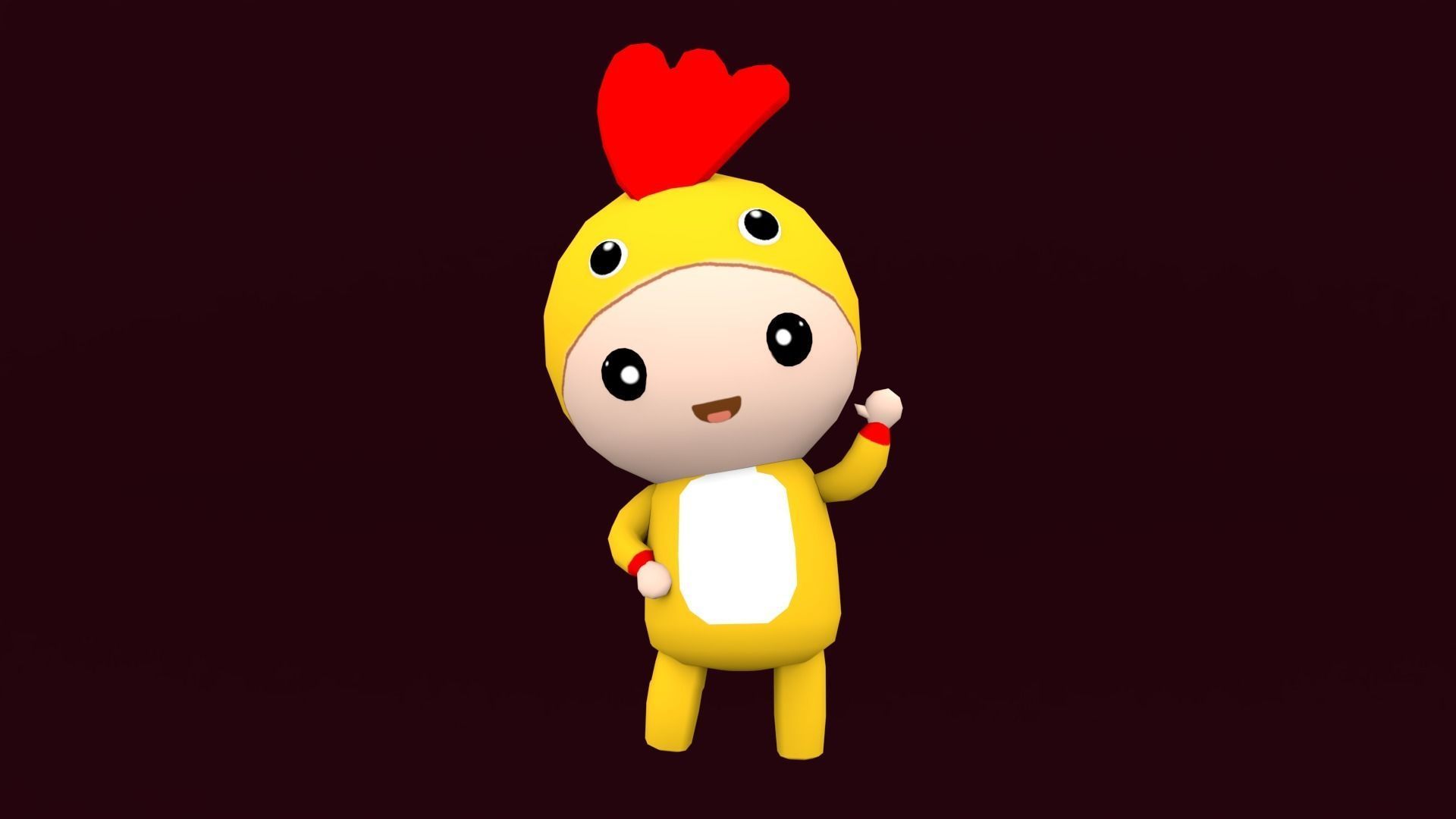 Chibi Chicken Animated For Games free VR / AR / low-poly 3D model ...