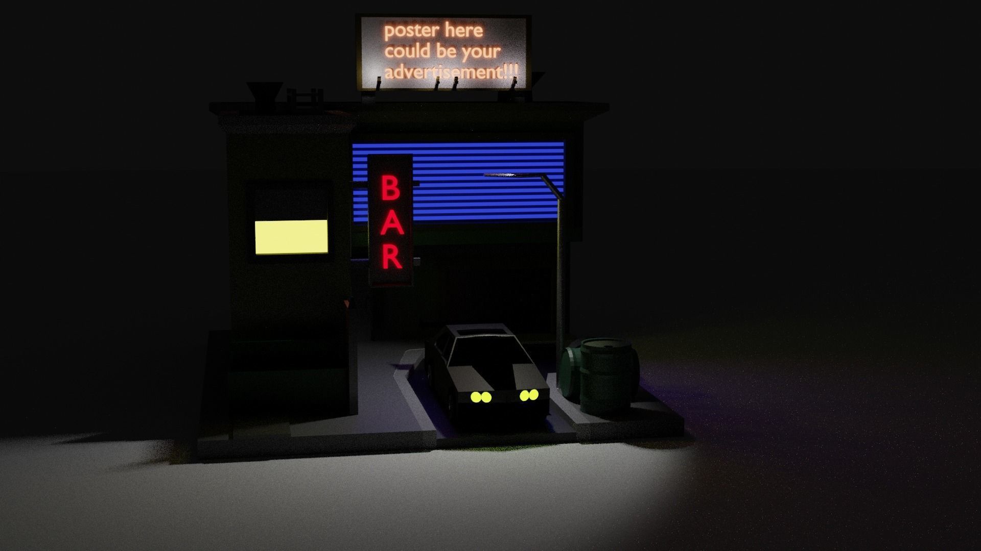 3D model a scene in the style of the 90s VR / AR / low-poly | CGTrader