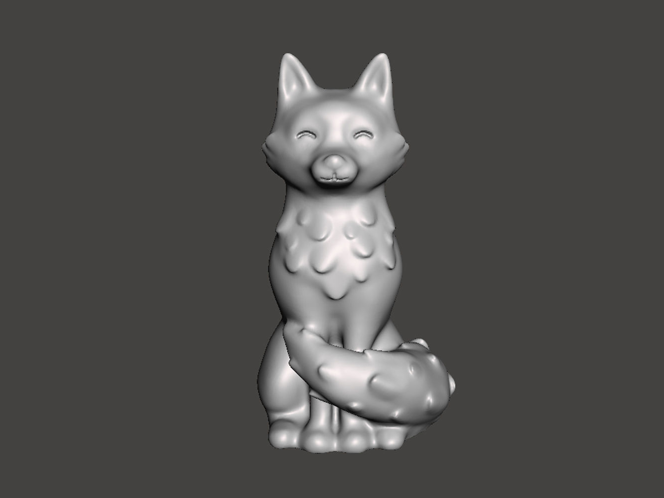 Sitting fox 3D model 3D printable | CGTrader