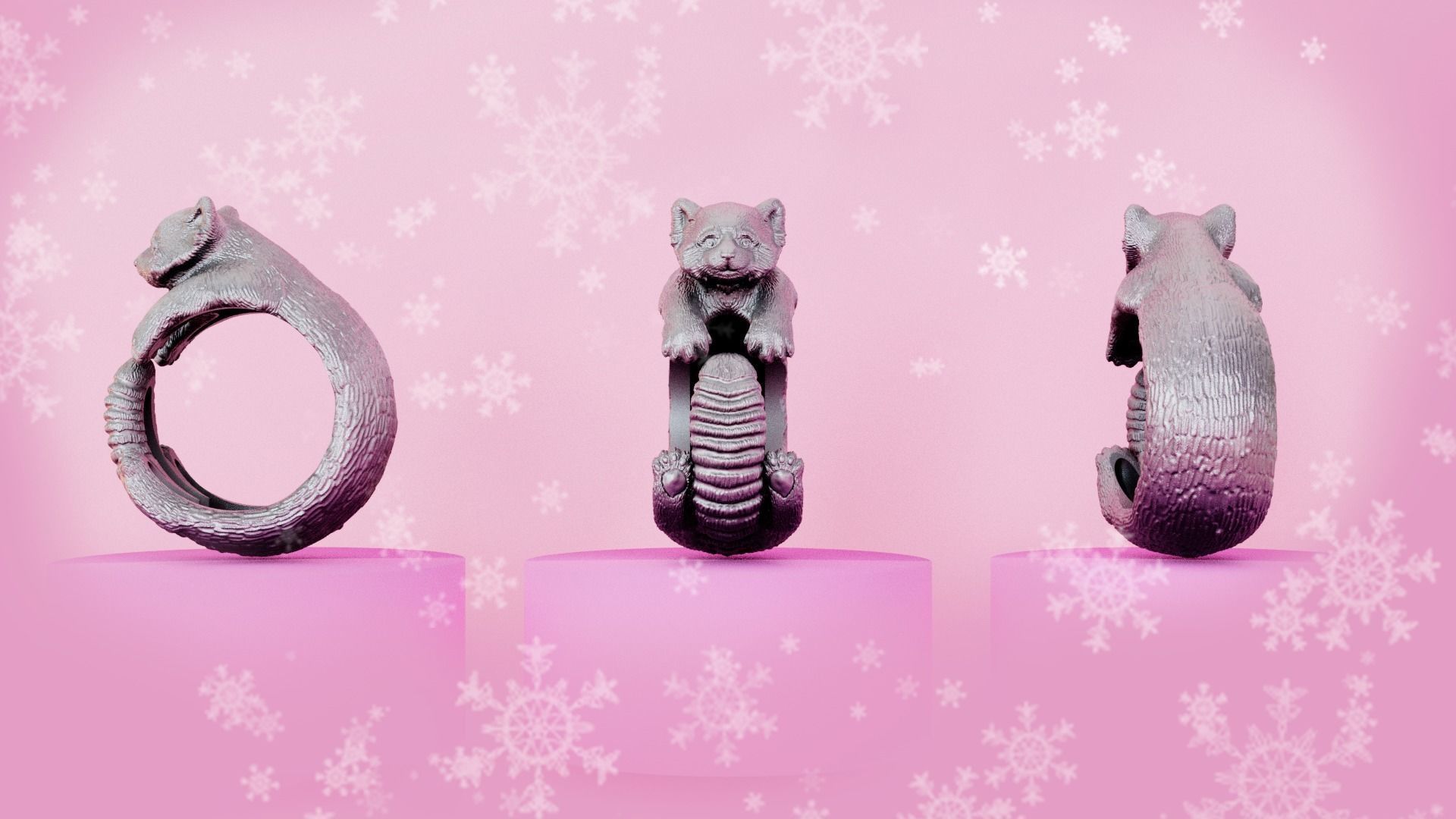Ring red panda 3D model for printing 3D model 3D printable | CGTrader