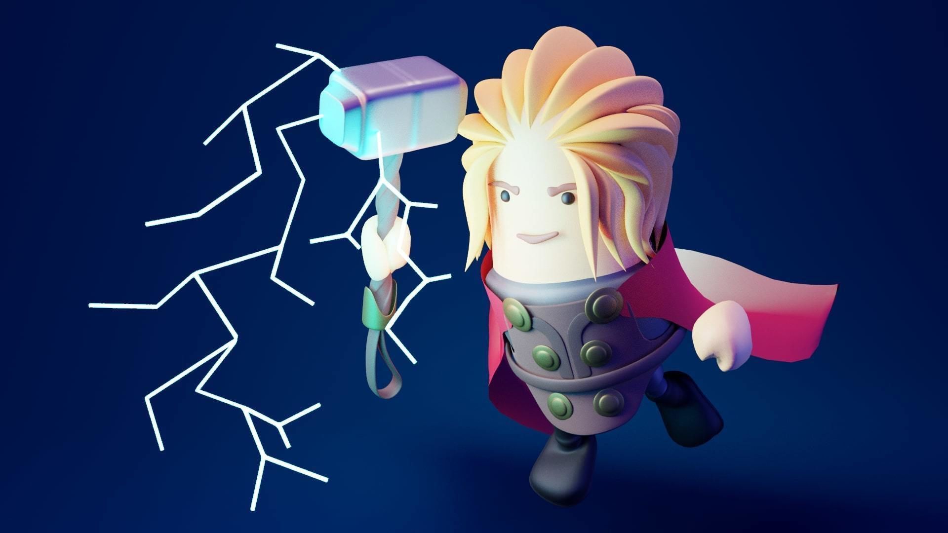 cutethor avengers character thor free VR / AR / low-poly 3D model ...