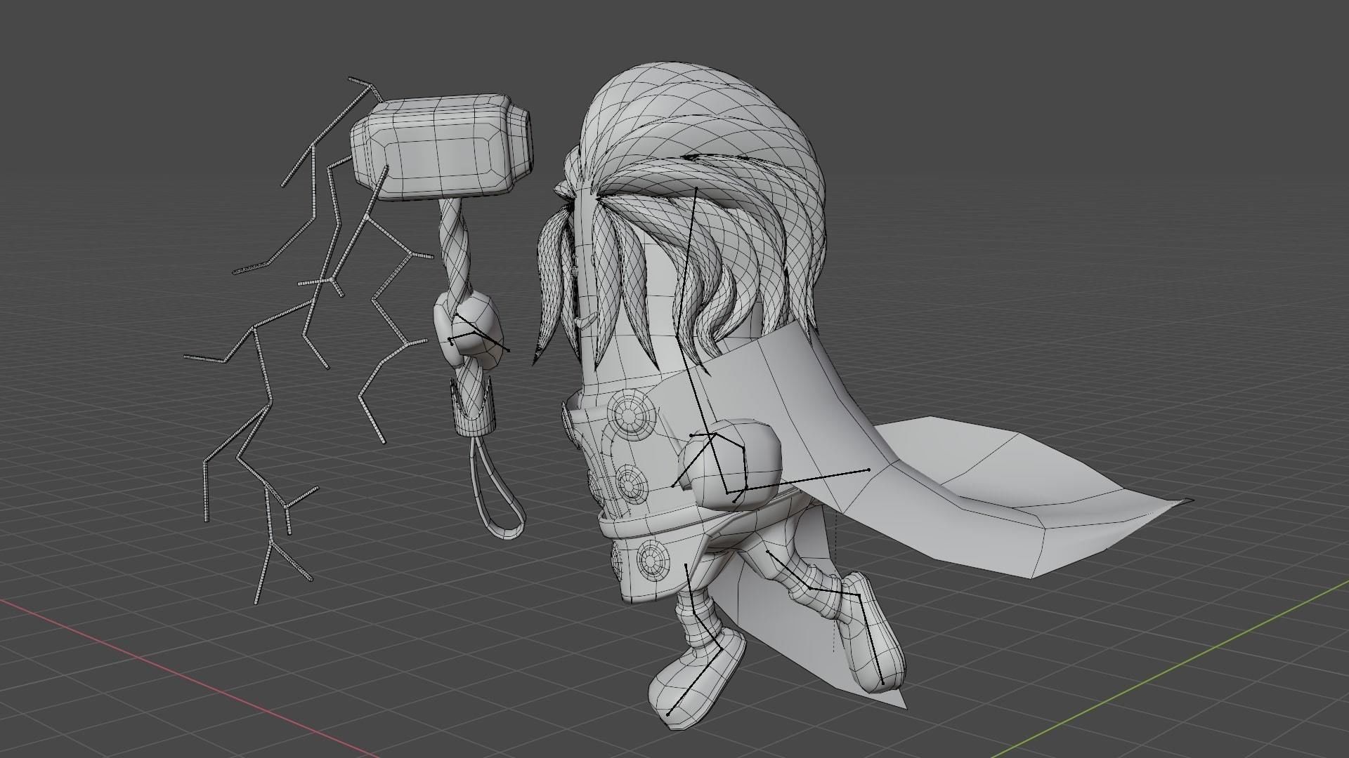 cutethor avengers character thor free VR / AR / low-poly 3D model ...